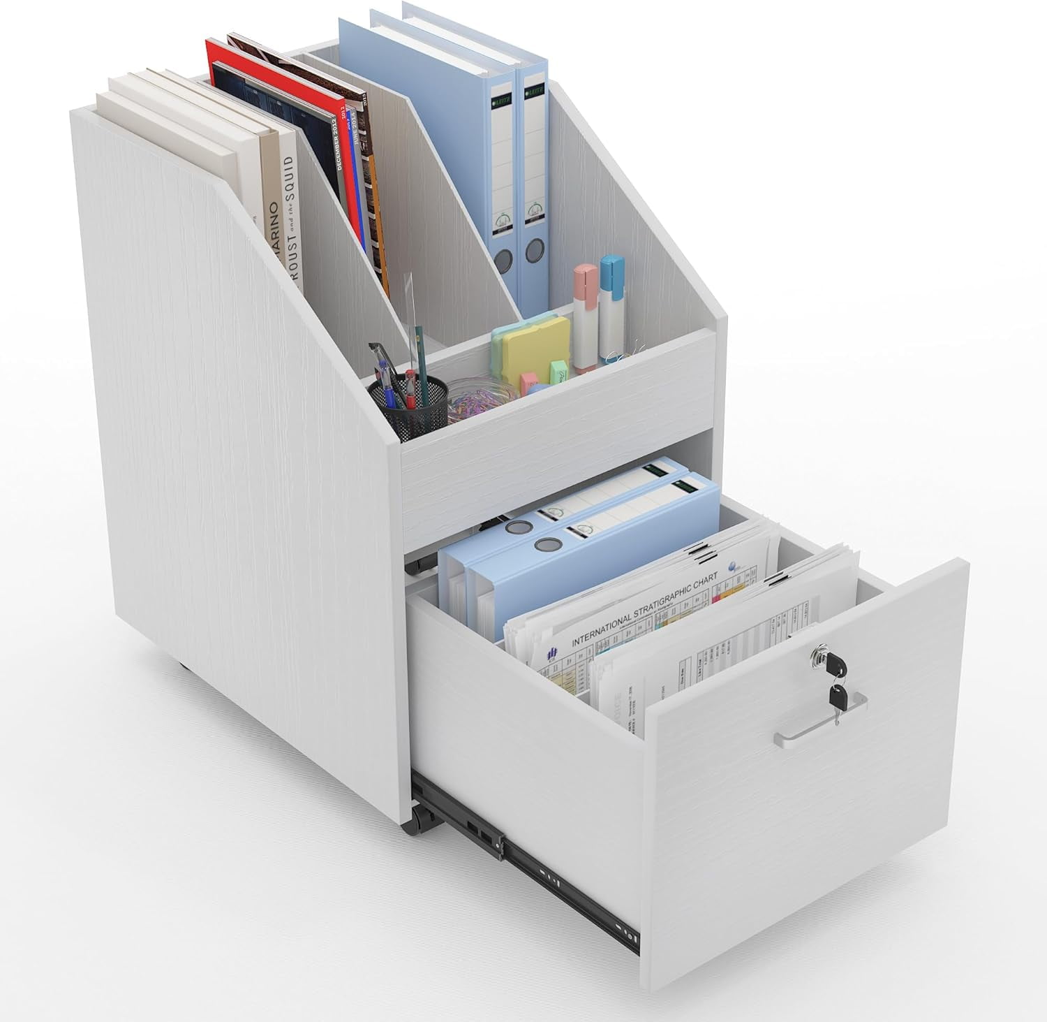 Mobile File Cabinet with Lock,Under Desk Rolling File Cabinets for Home ...