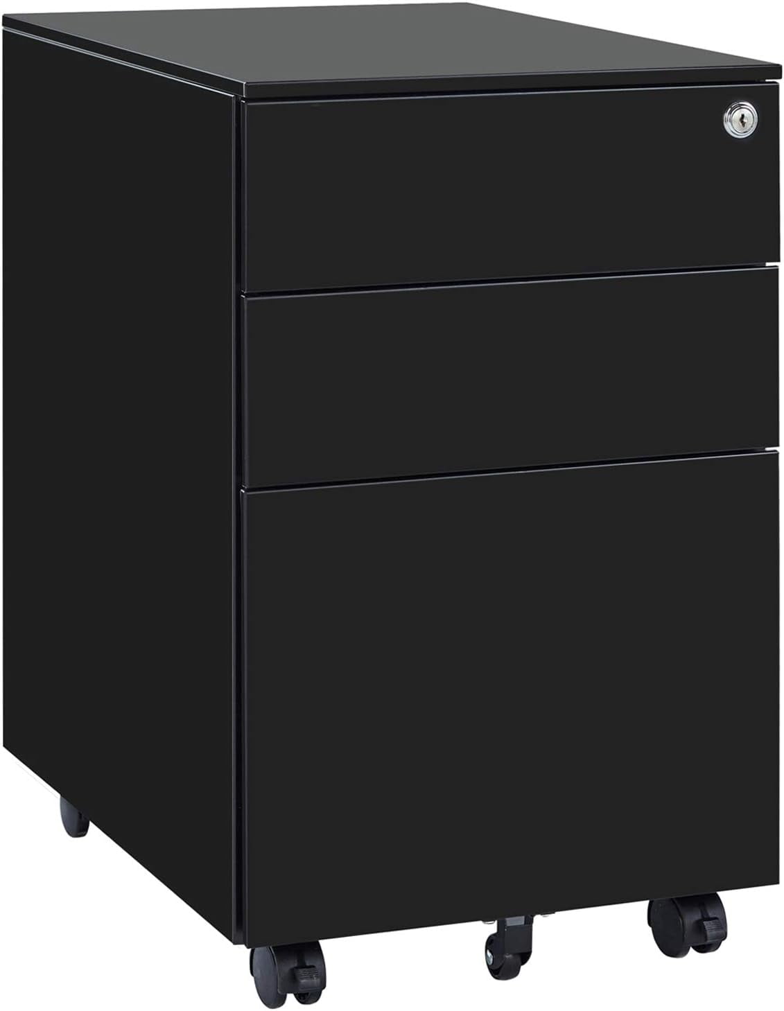 Mobile File Cabinets - 3 Drawers Vertical Lockable Cabinet, Metal ...