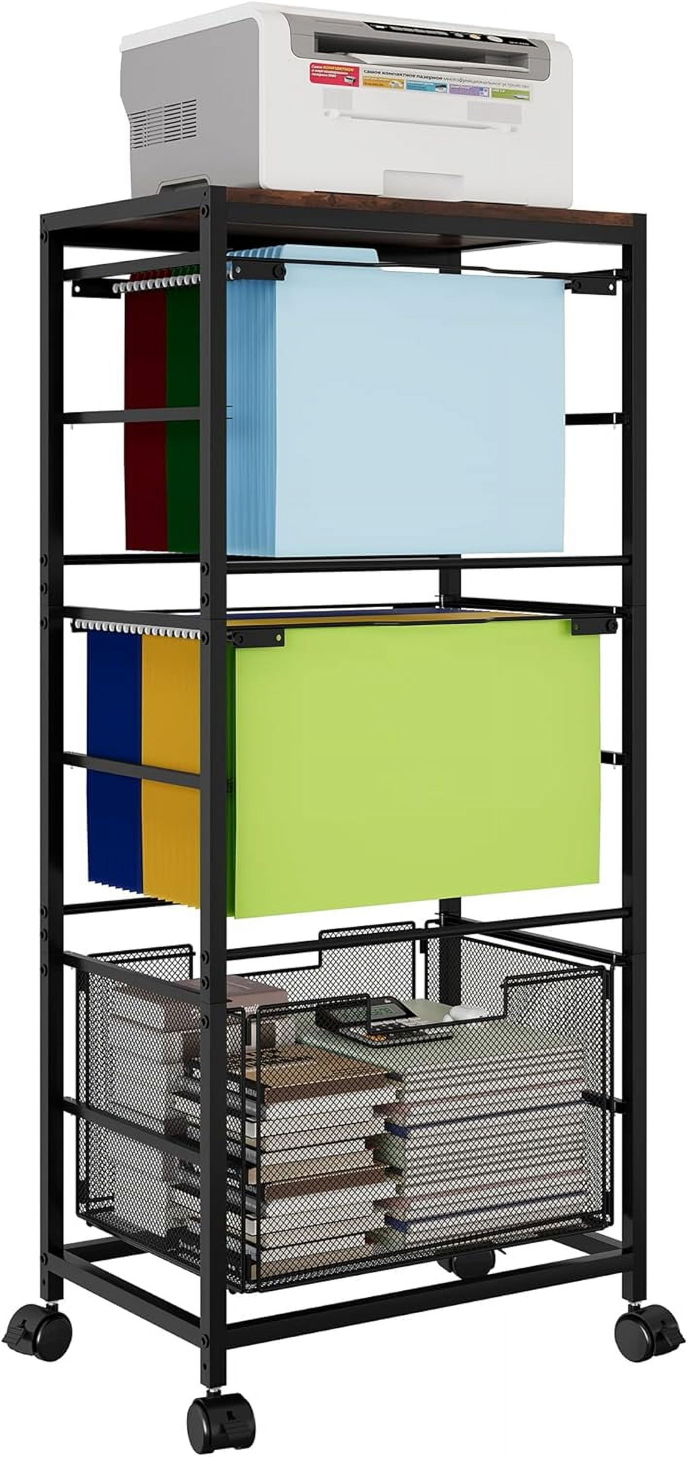 Mobile File Carts with Wheels, Letter Legal Size Hanging Folders ...