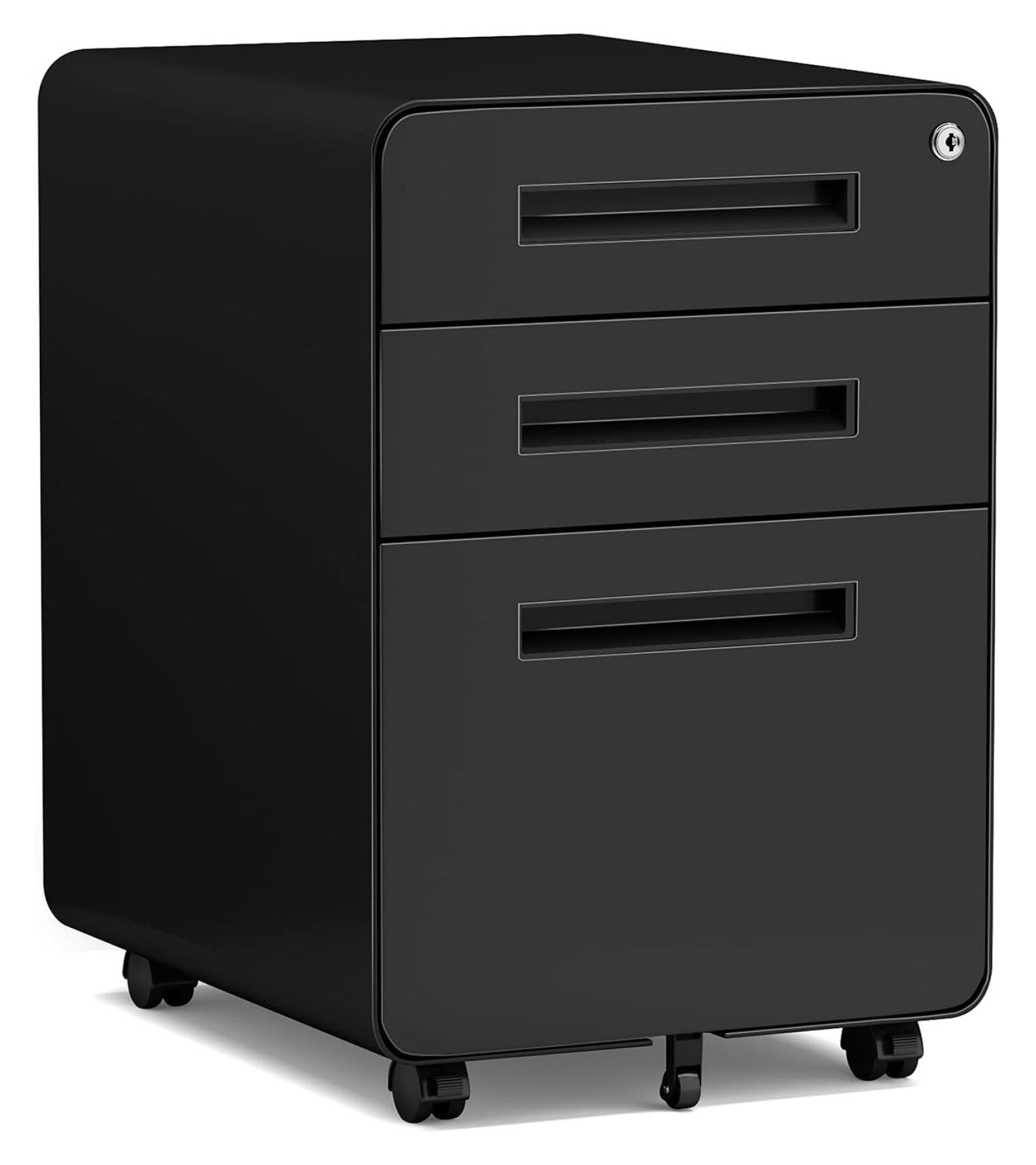 Mobile Filing Cabinet 3 Drawer, Rolling Small File Cabinet with Keys ...