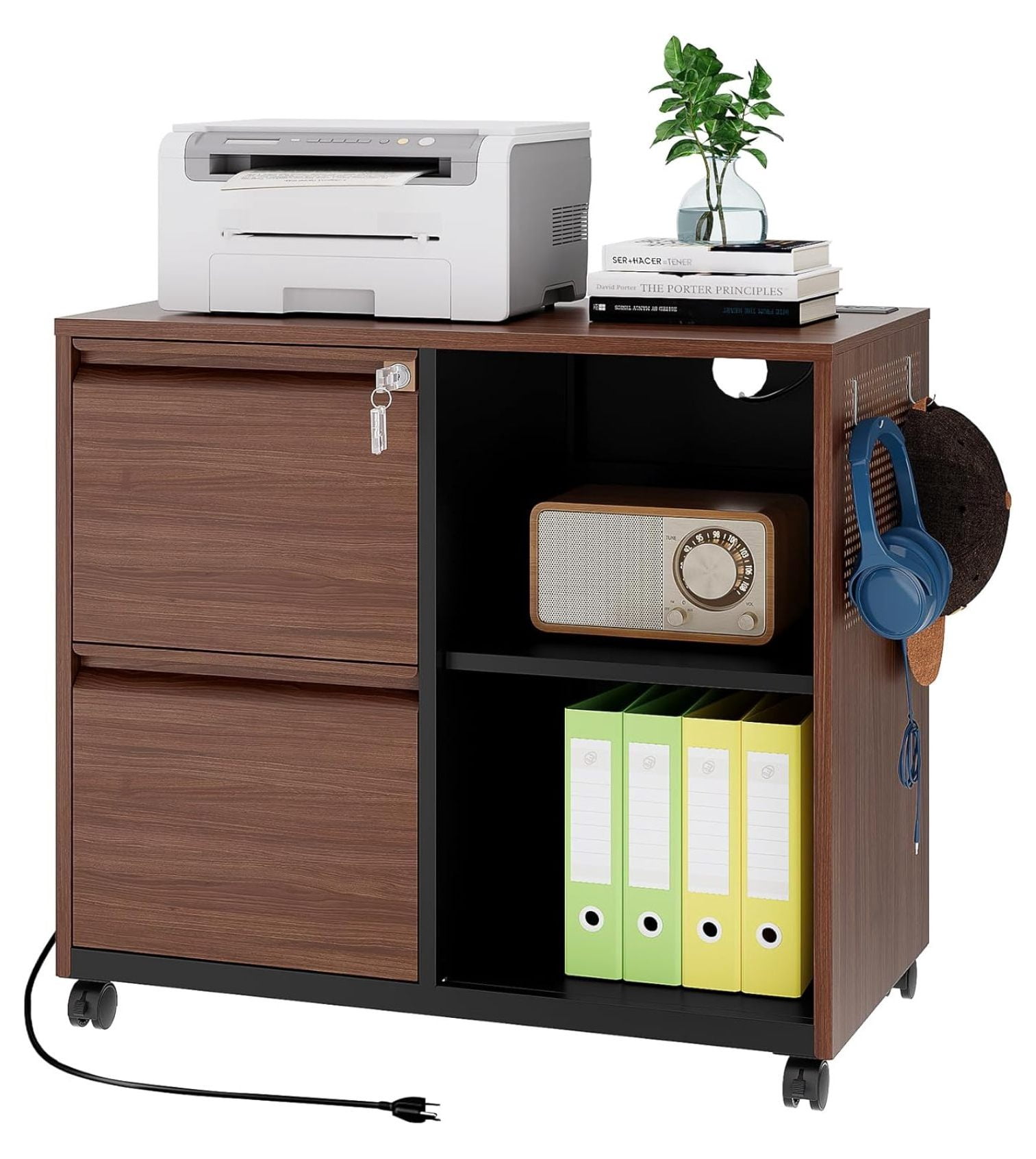 Mobile Filing Cabinet with Lock,Metal Lateral File cabinets Printer ...