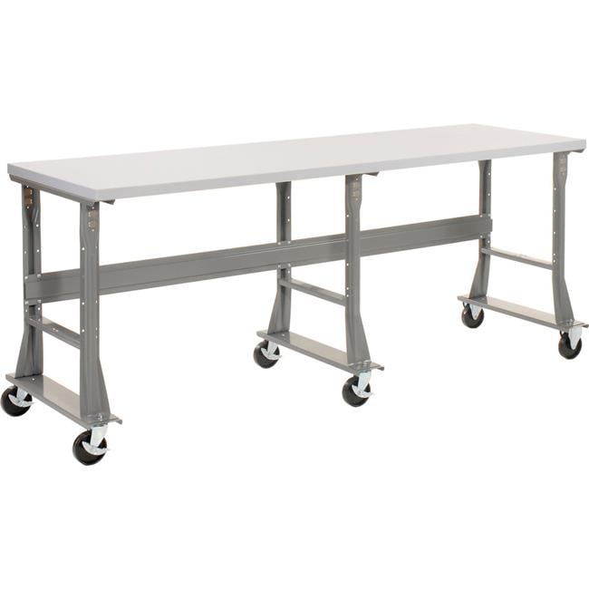 Mobile Fixed Height Flared Leg Workbench with Laminate Square Edge ...
