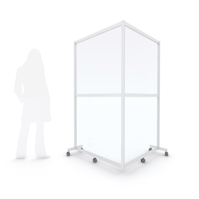 Free Shipping! Quantum Safety Mobile Floor Partition 2-Panel Clear ...