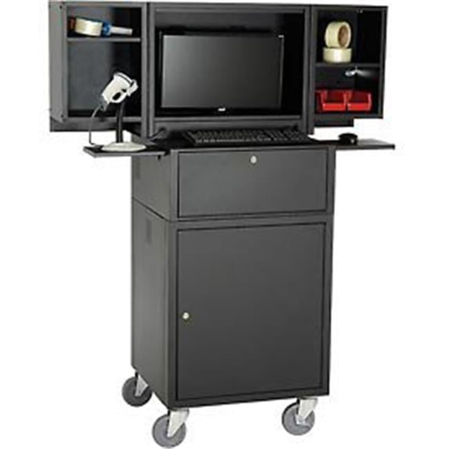 Mobile Fold-Out Computer Security Cabinet - Black - Unassembled ...