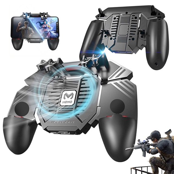 Mobile Game Controller, 6 Finger Cooling Fan Fit for PUBG/Call of Duty ...