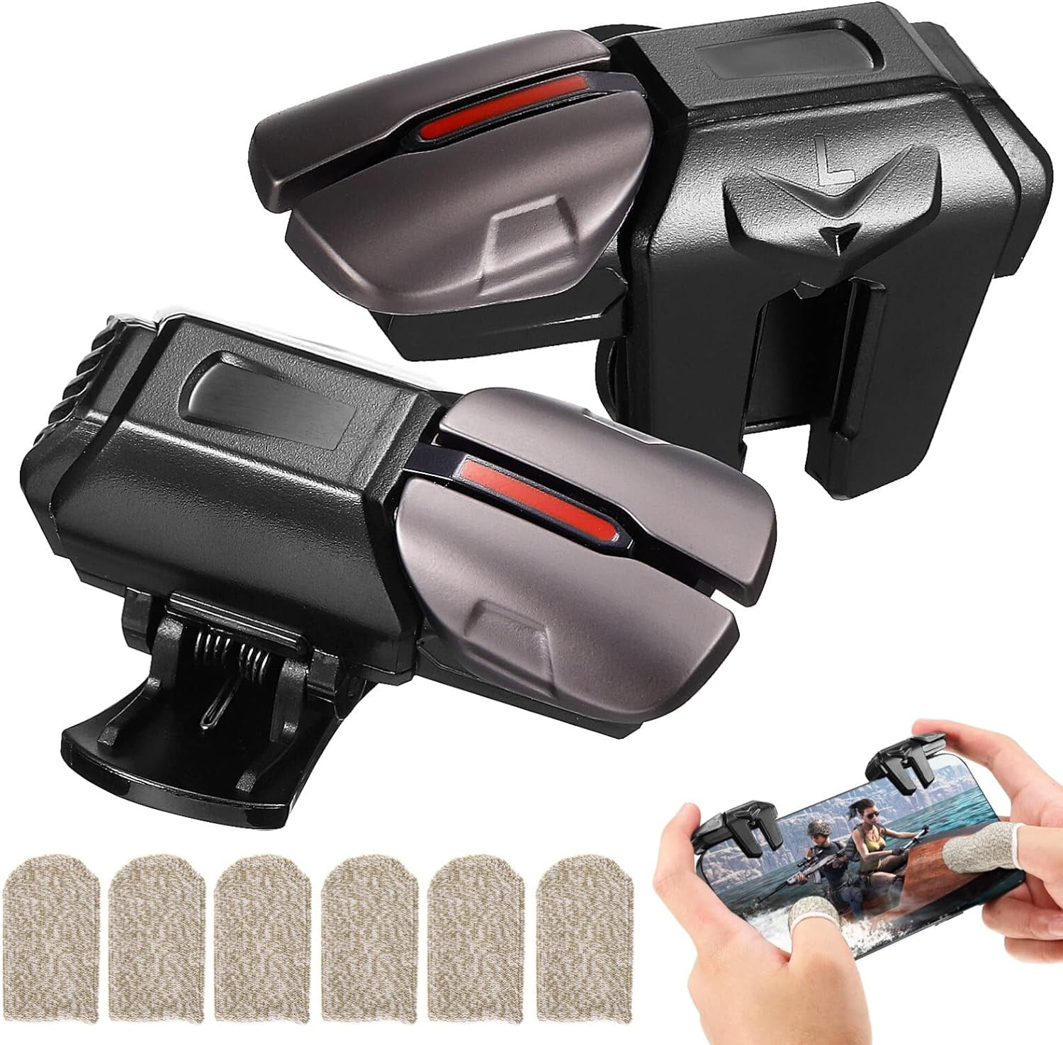 Mobile Game Trigger Finger Sleevs Set:Mobile Game Controller 6 Trigger ...