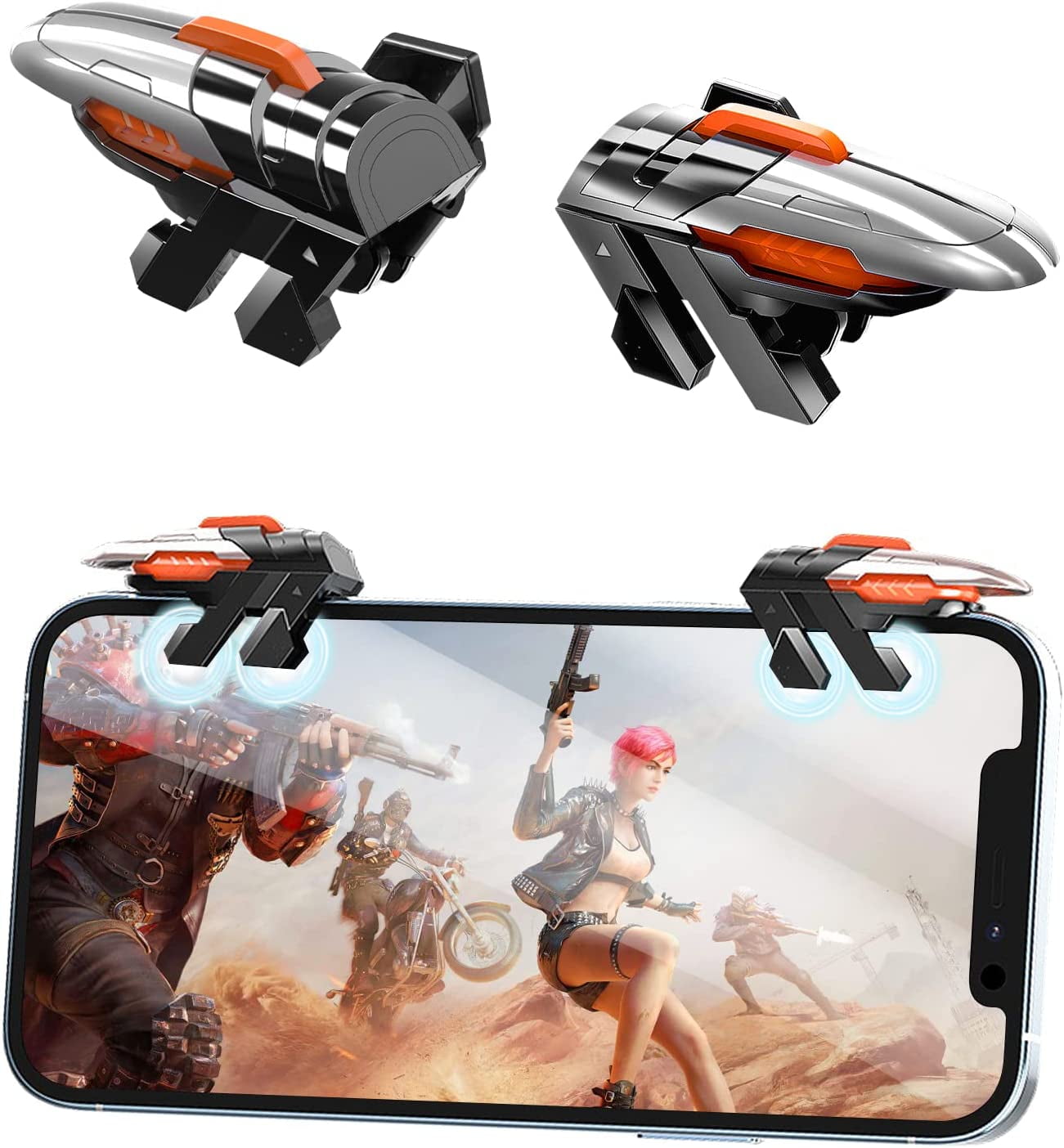Mobile Gaming Trigger, Six-Finger Linkage Game Controller for iPhone ...