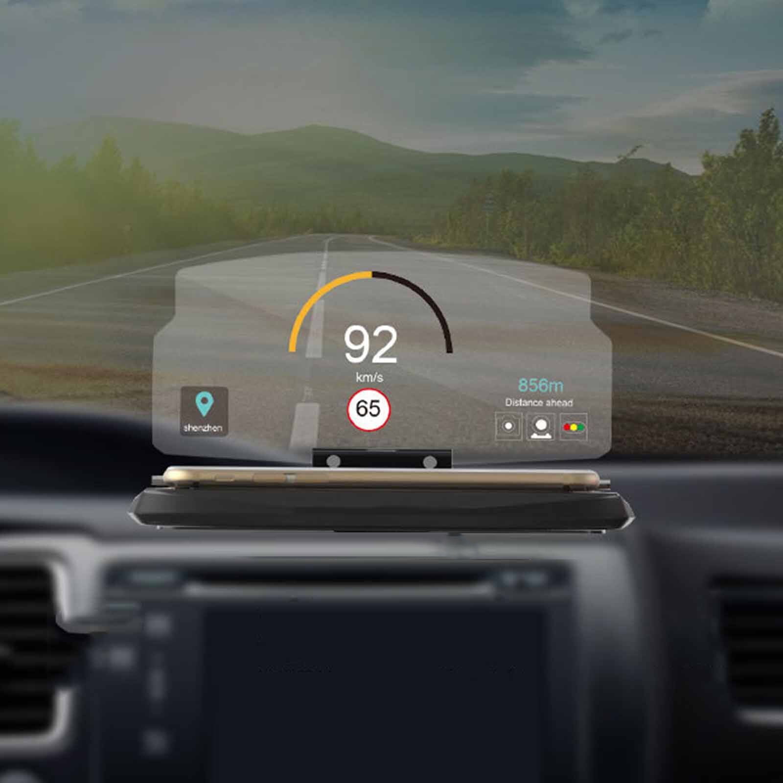 Mobile HUD Car Navigation Projector Head Up Display Intelligent Induction Fast Wireless Charging ...