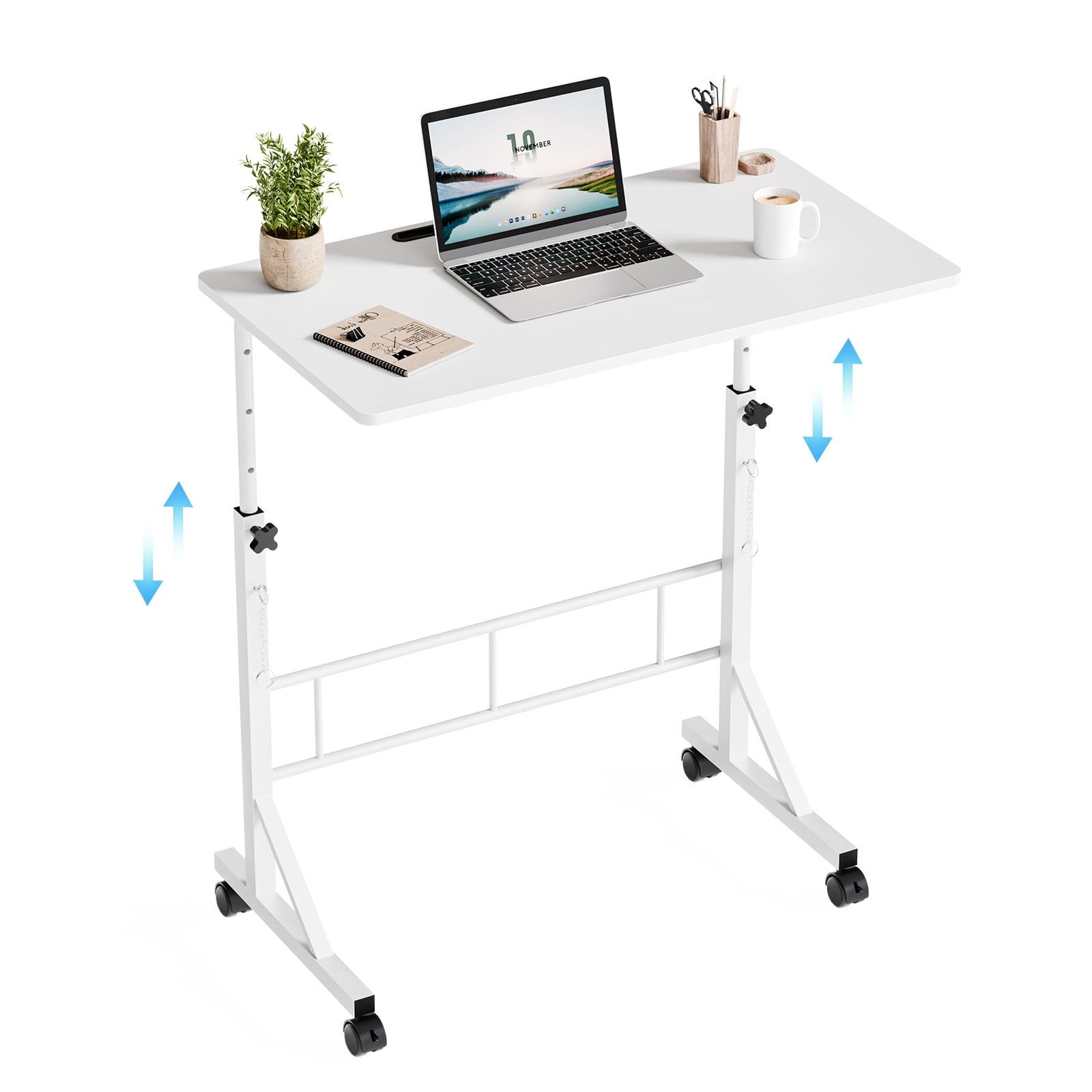 Mobile Height Adjustable Desk, 31.5 Inch Size, Locking Casps & Wheels ...