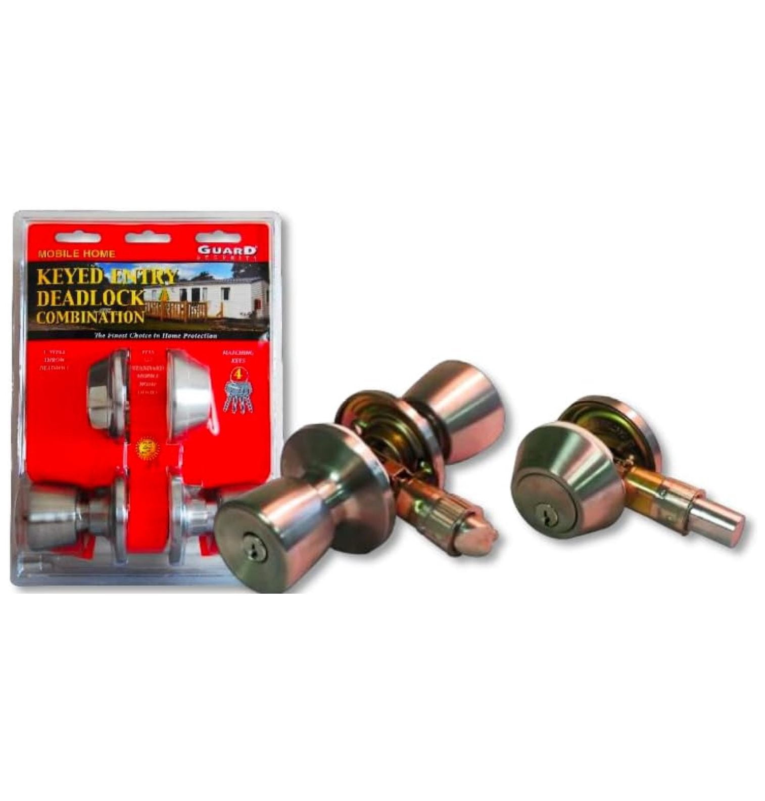 Mobile Home Entry Lockset. Door Lock & Deadbolt. Stainless Steel Keyed ...