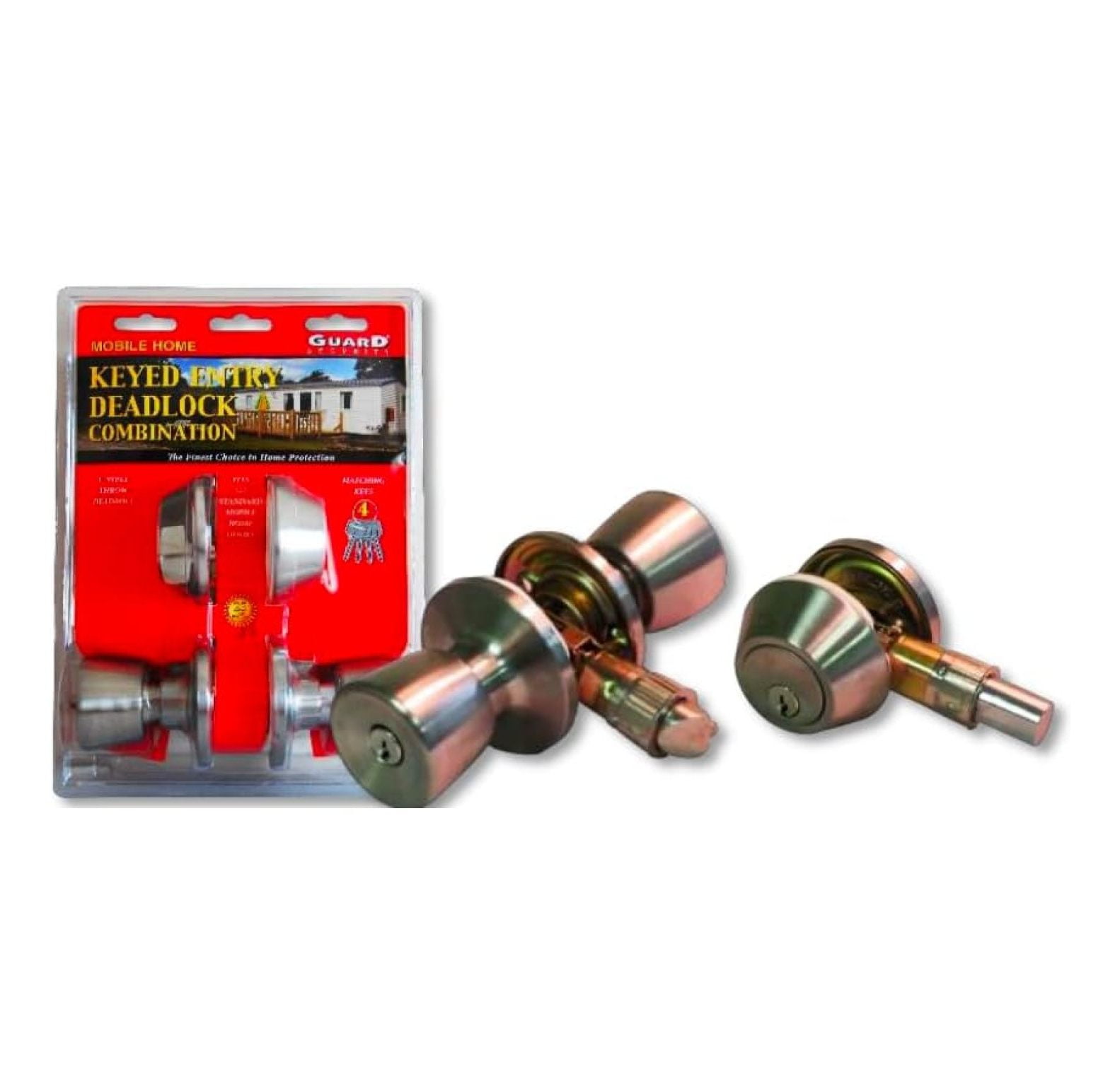 Mobile Home Entry Lockset. Door Lock & Deadbolt. Stainless Steel Keyed ...