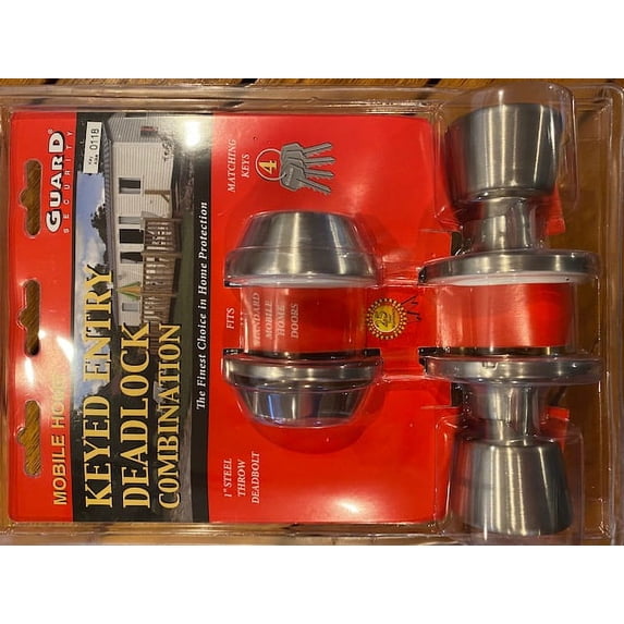 Mobile Home Lockset, Door Lock and Deadbolt, Stainless Steel, Keyed ...