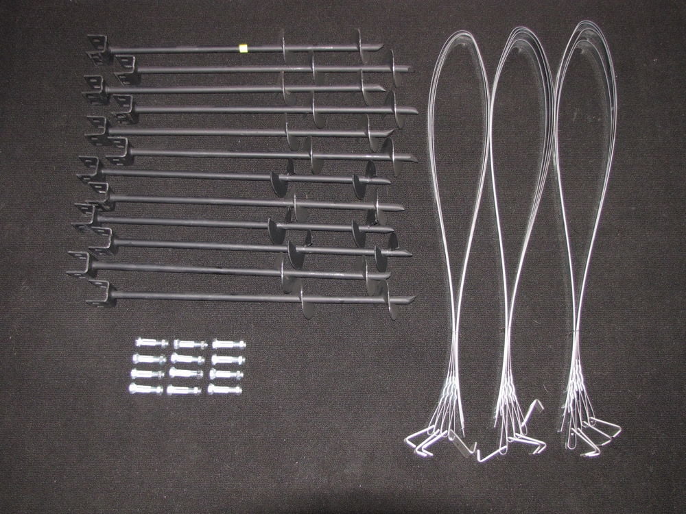 Mobile Home Parts Set of 12 Auger Type Anchors Tie Down Straps & Bolts ...