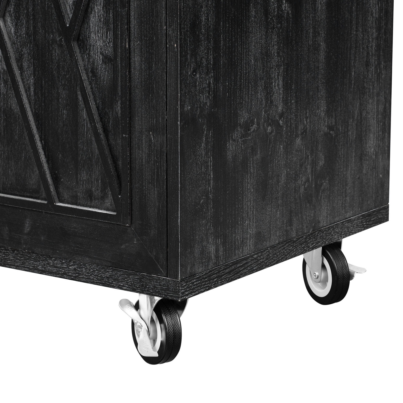 Mobile Kitchen Island with Drop Leaf Countertop | ASH Bark Tabletop and ...