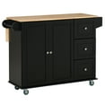 Mobile Kitchen Island with Drop Leaf, Storage Trolley Cart on Wheels ...