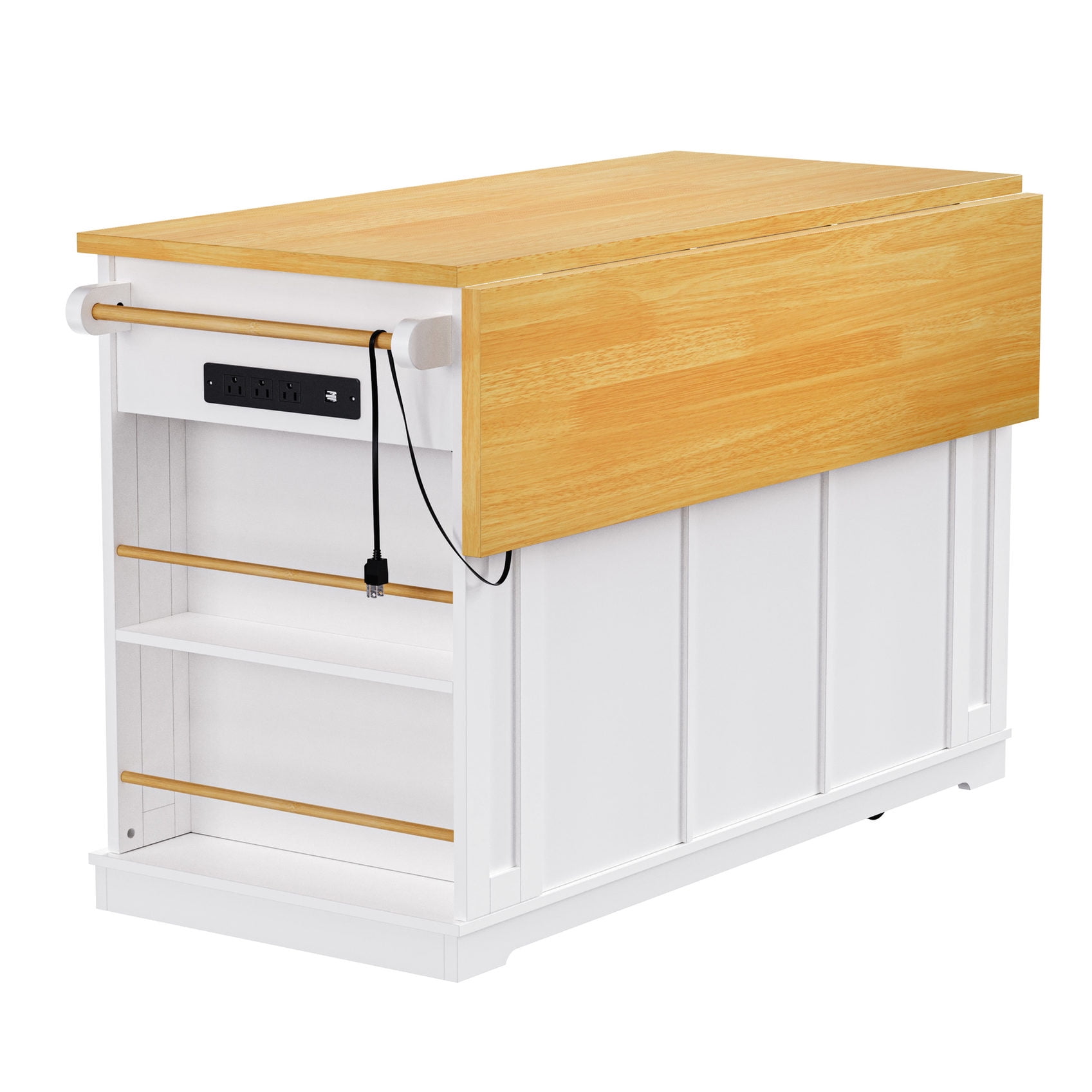 Mobile Kitchen Island with Lockable Wheels - Easily Move and Secure ...