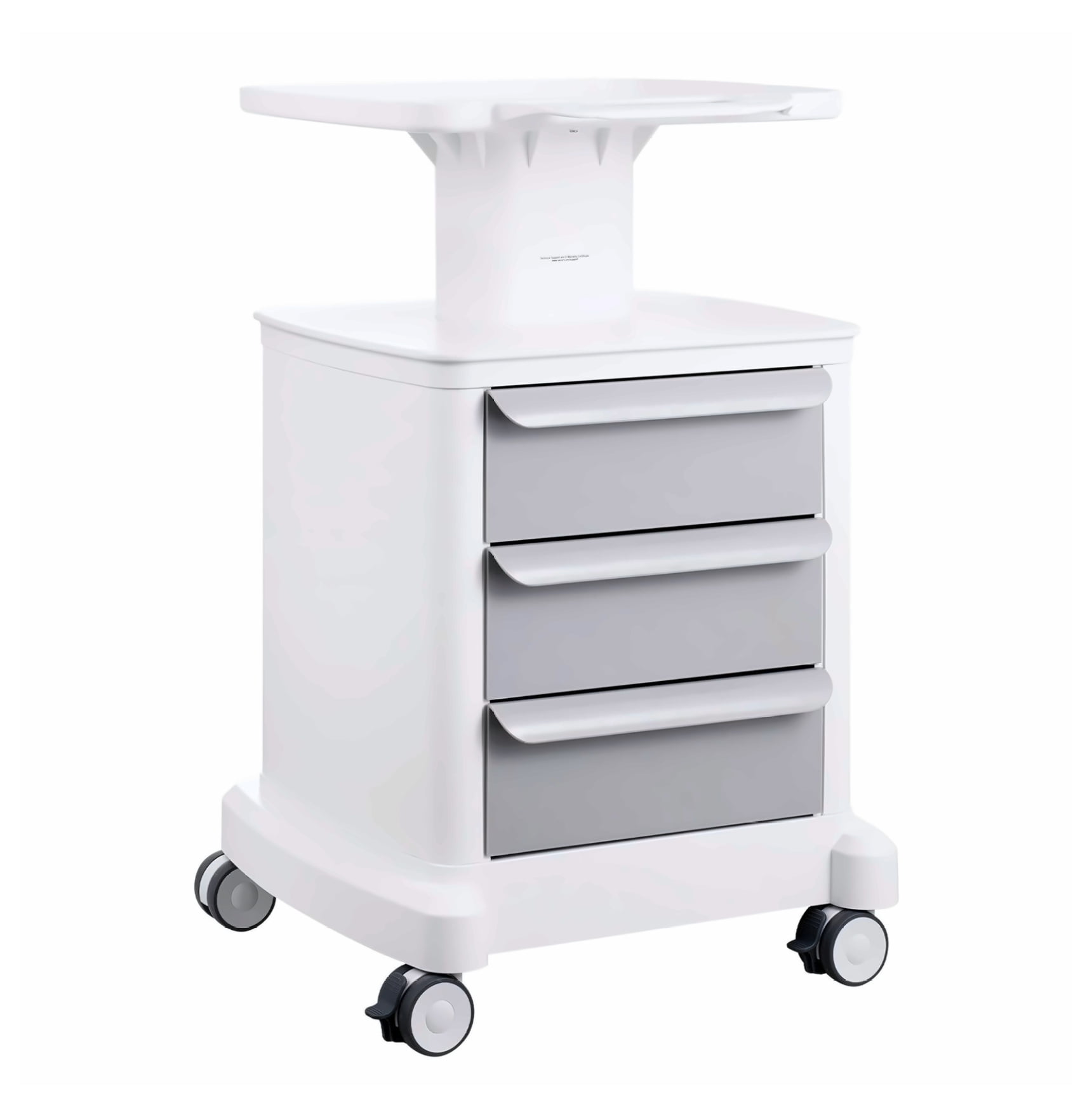 Mobile Lab Cart 3 Drawers White - 4 Wheel Medical Rolling Cart ...