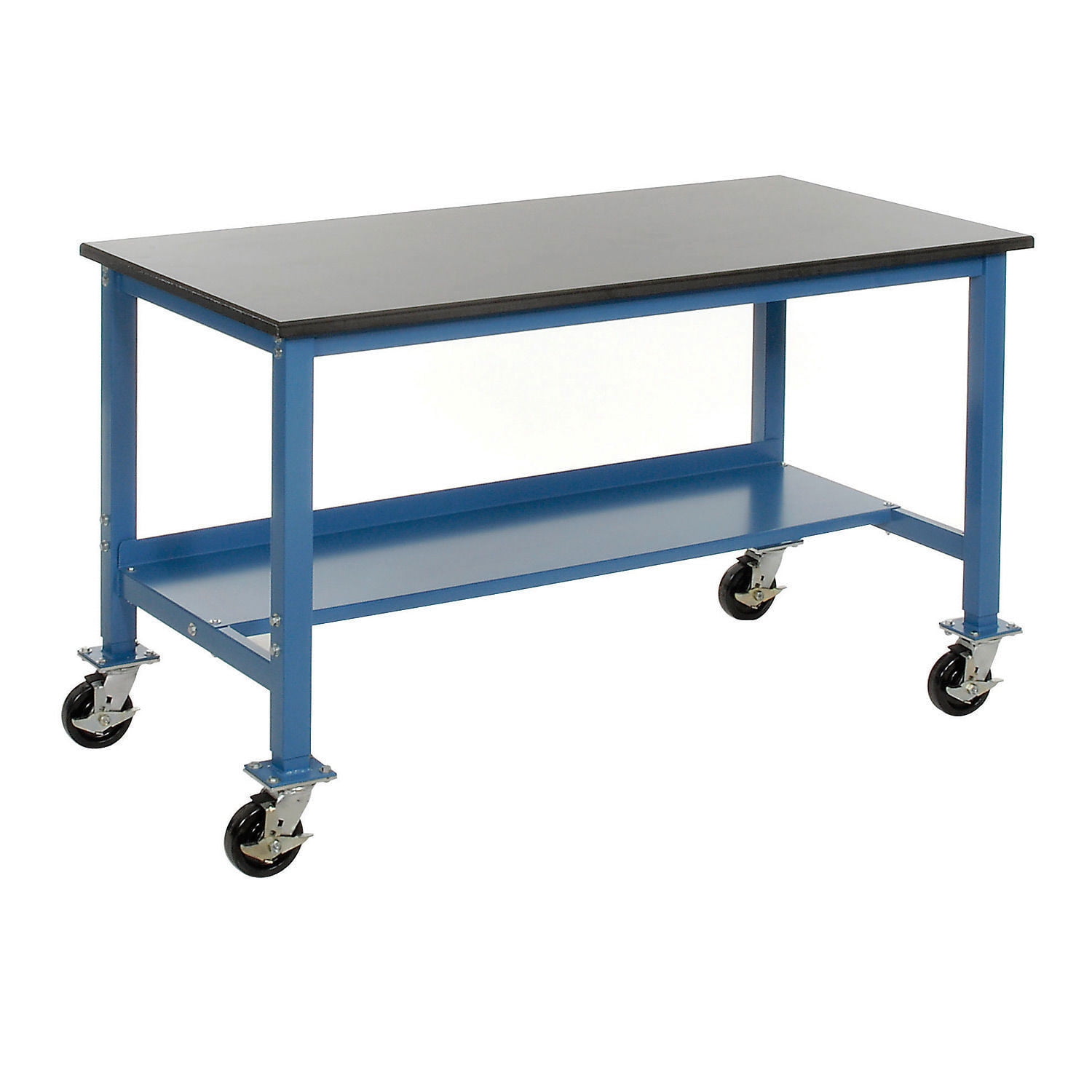 Mobile Lab Workbench, Phenolic Resin Safety Edge, 72"W x 36"D, Blue ...