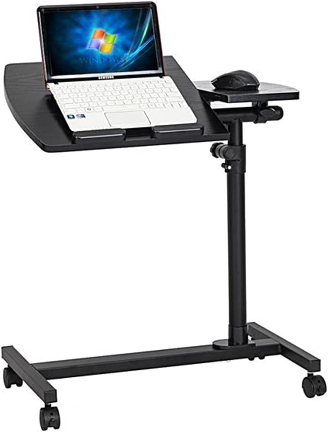 Mobile Laptop Desk Cart with 4 Wheels, Adjustable Height, Tilting ...