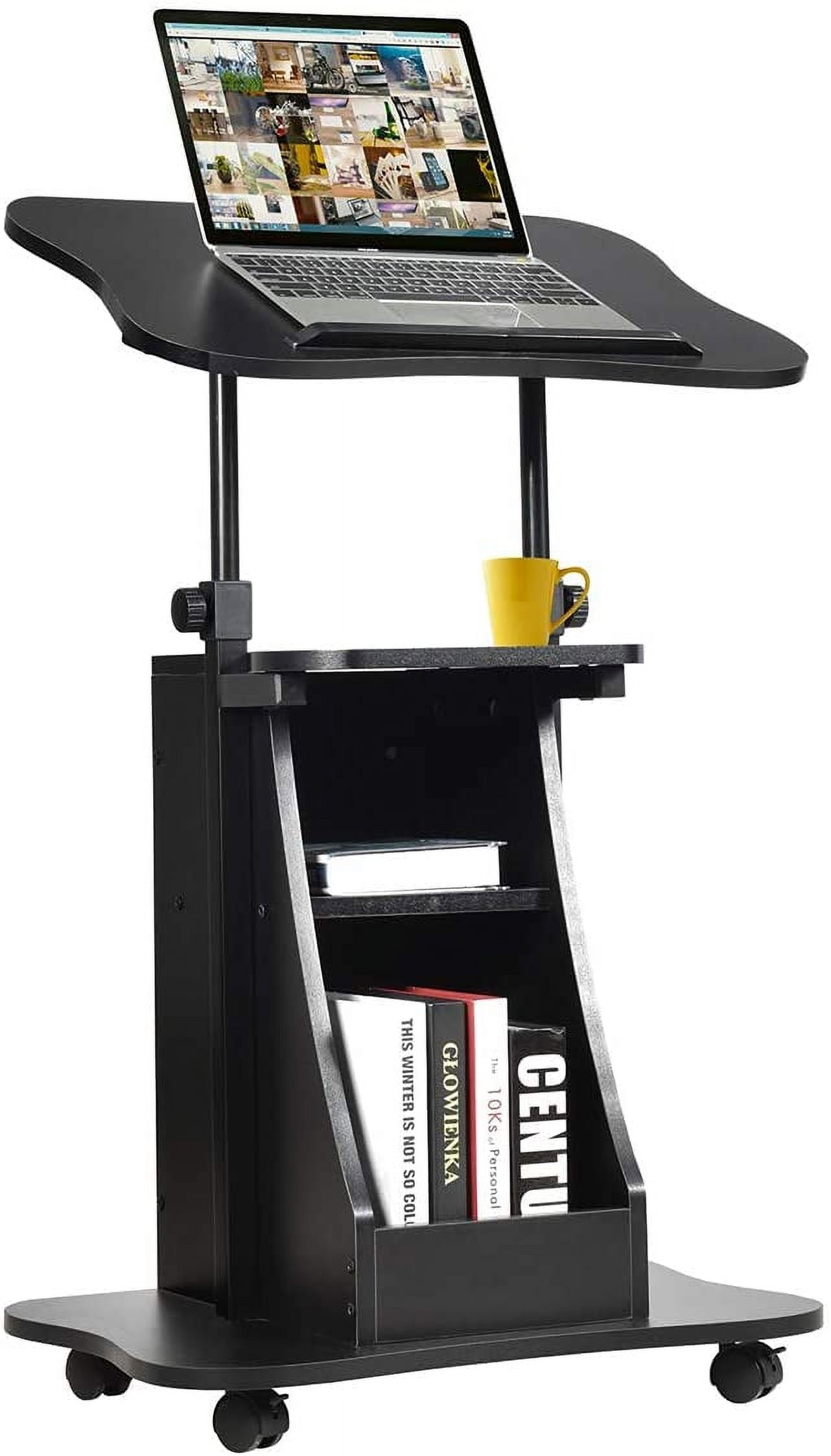 Mobile Laptop Podium, Portable Height Adjustable Podium Stand, Sit-to ...