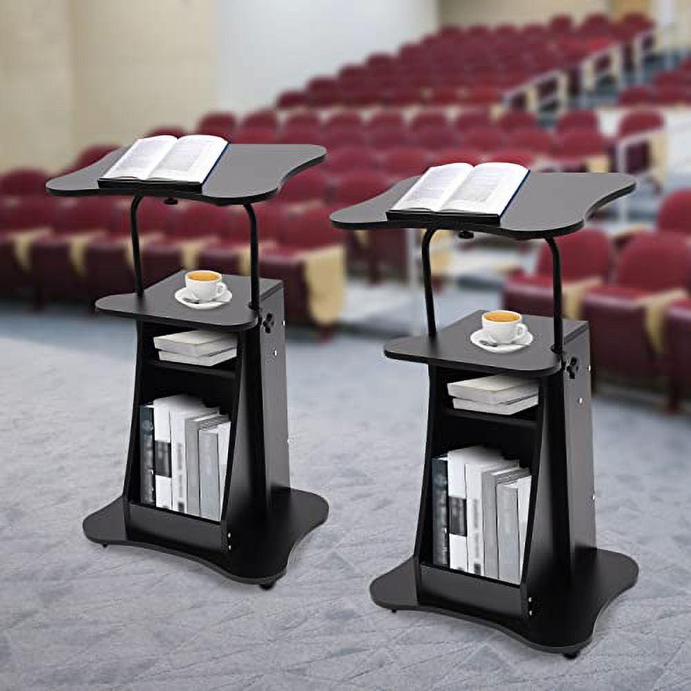 Mobile Laptop Podium, Portable Height Adjustable Podium Stand, Standing ...