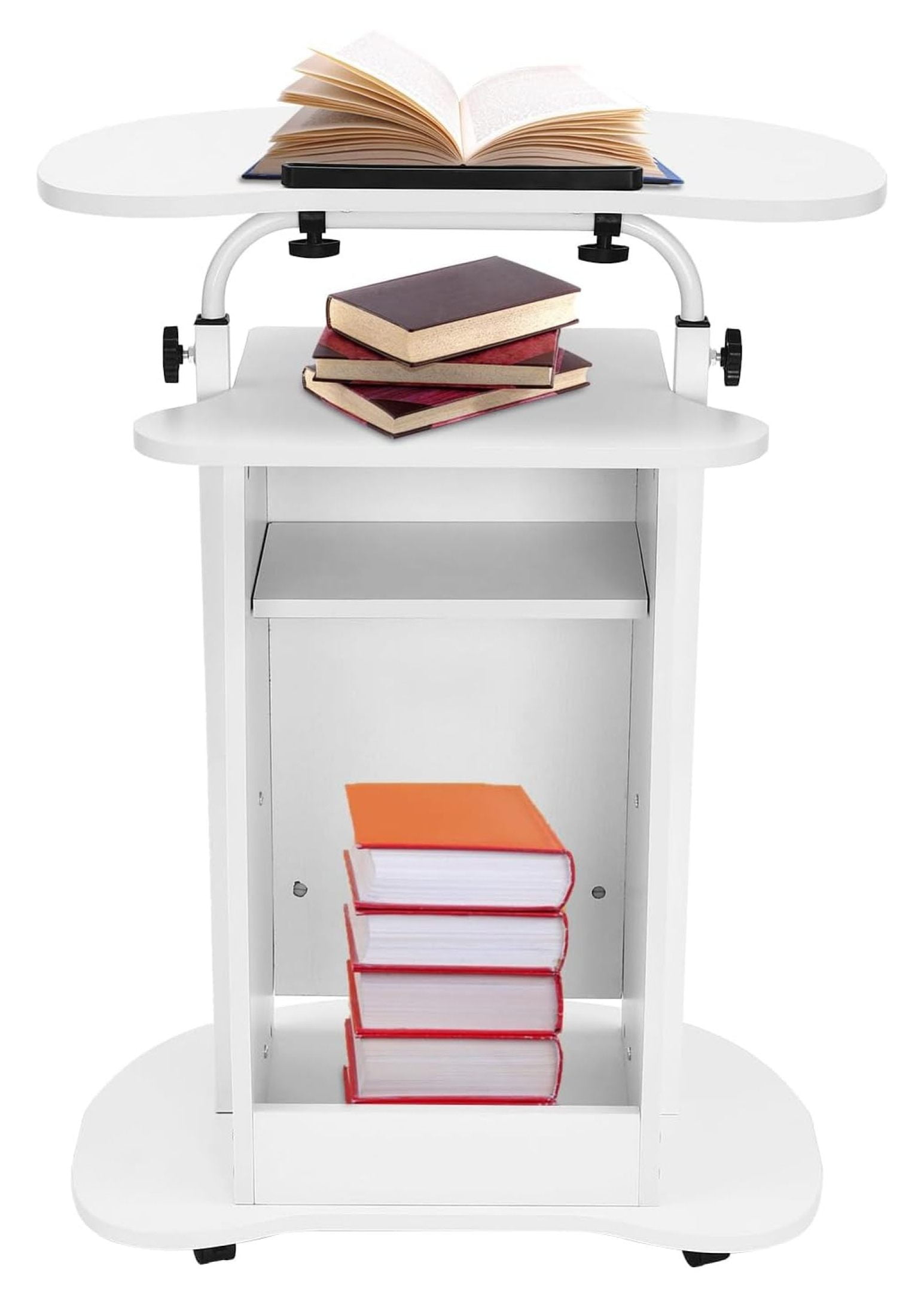 Mobile Laptop Podium, Portable Height Adjustable Podium Stand, Standing ...