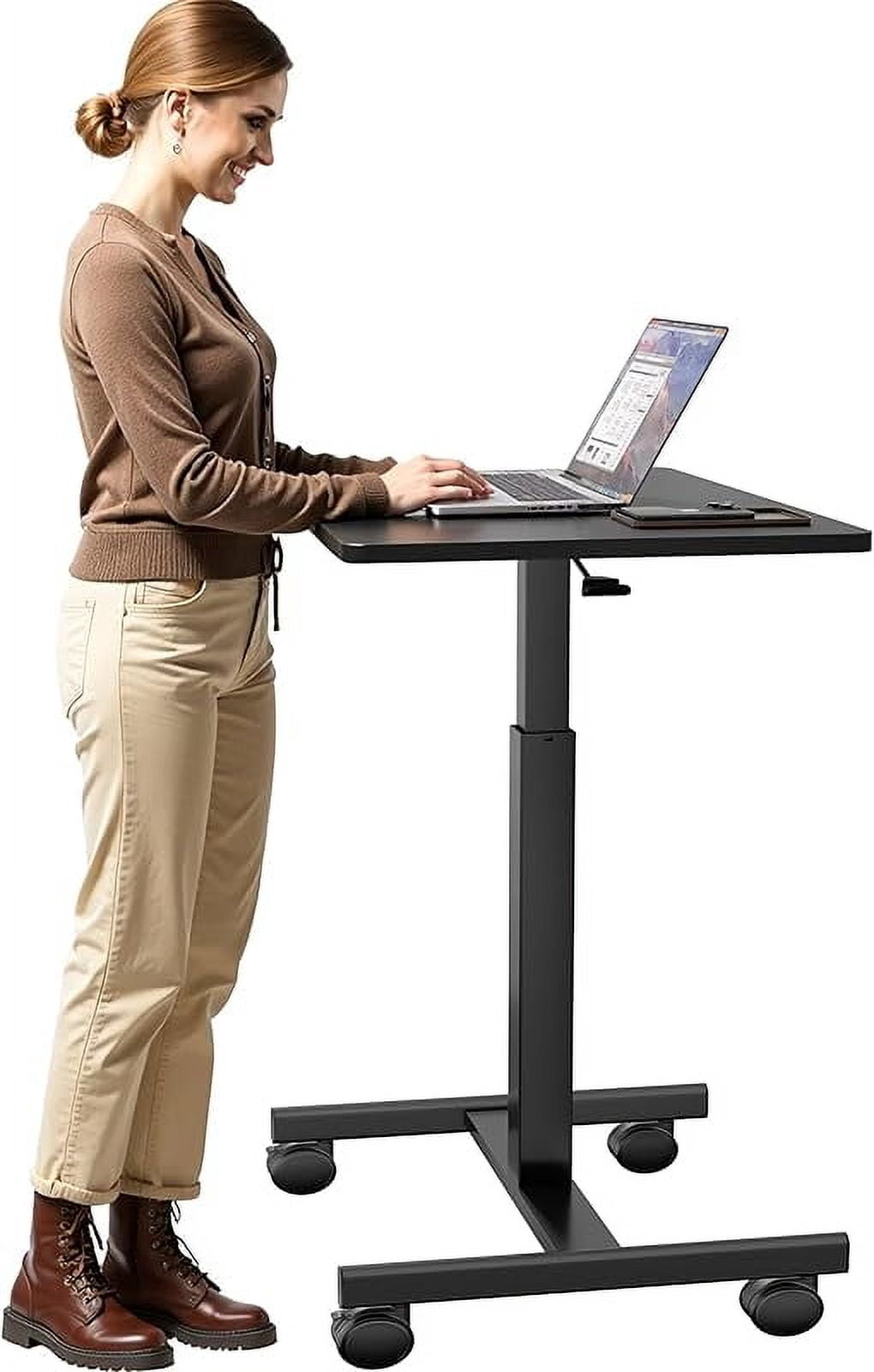 Mobile Laptop Standing Desk Adjustable Height, Small Mobile Desk ...