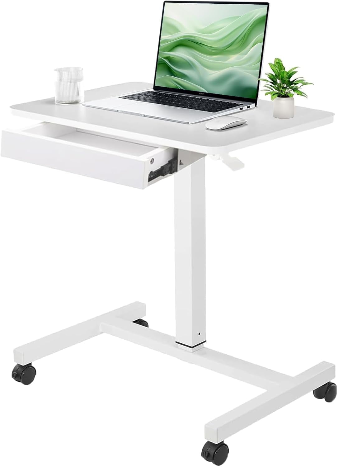 Mobile Laptop Standing Desk, Height Adjustable Teacher Podium with ...