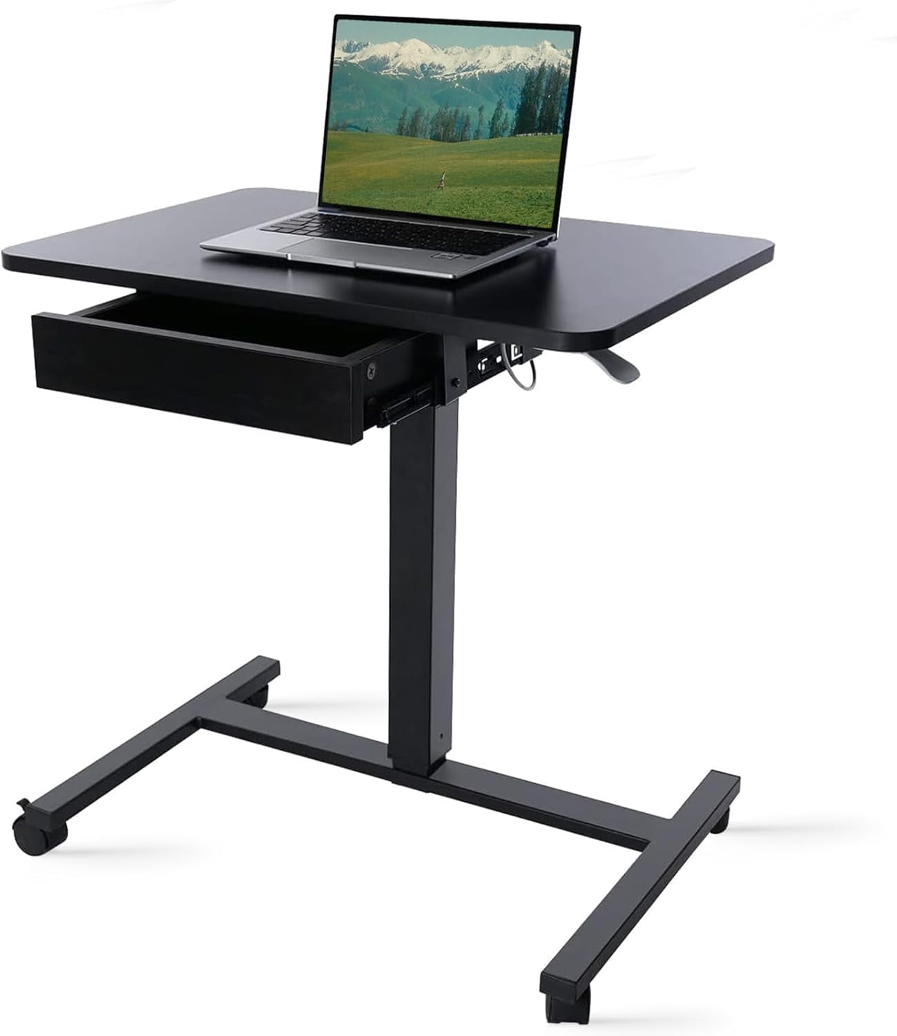 Mobile Laptop Standing Desk, Height Adjustable Teacher Podium with ...