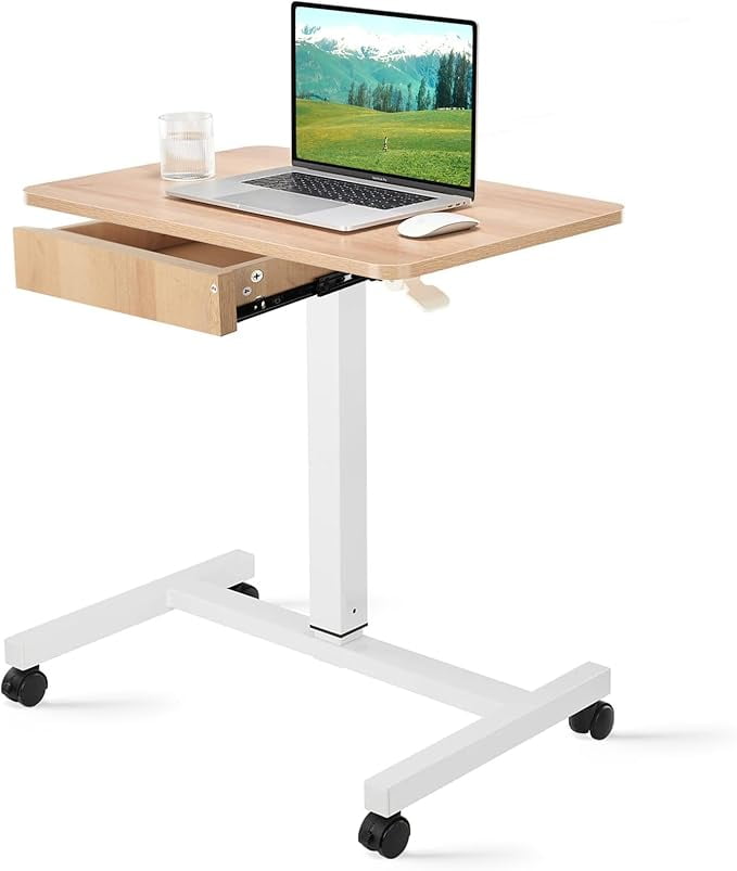 Mobile Laptop Standing Desk, Height Adjustable Teacher Podium with ...