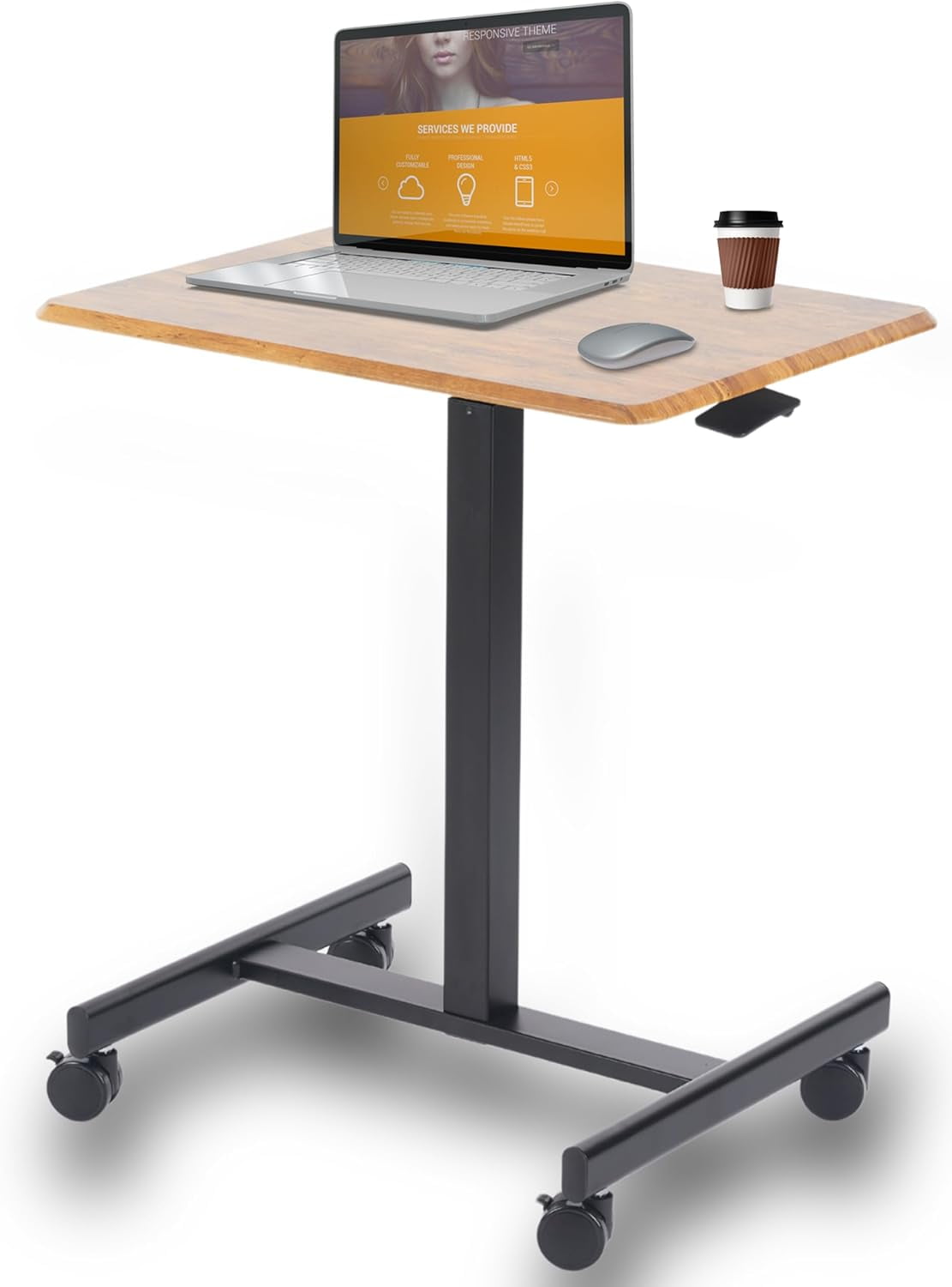 Mobile Laptop Standing Desk- Overbed Table, Adjustable Height Desk ...