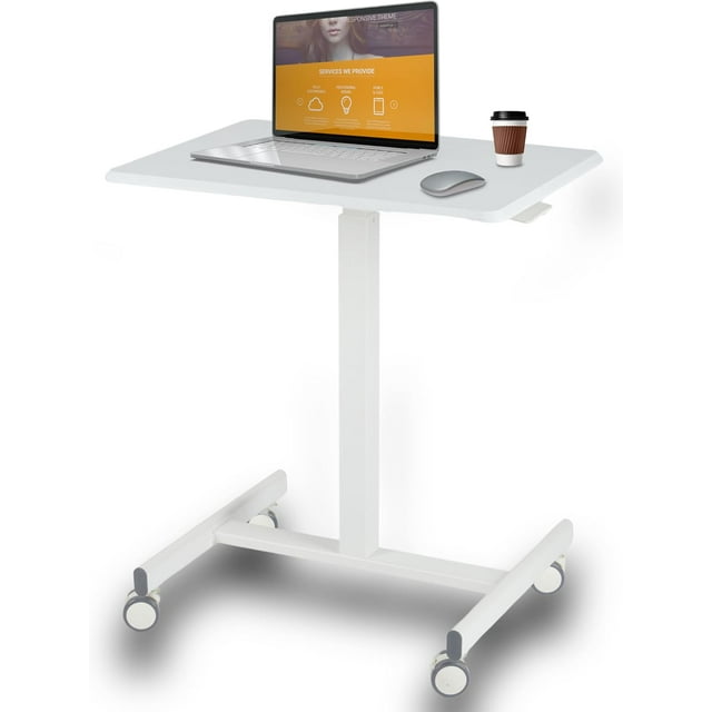 Mobile Laptop Standing Desk- Overbed Table, Adjustable Height Desk ...