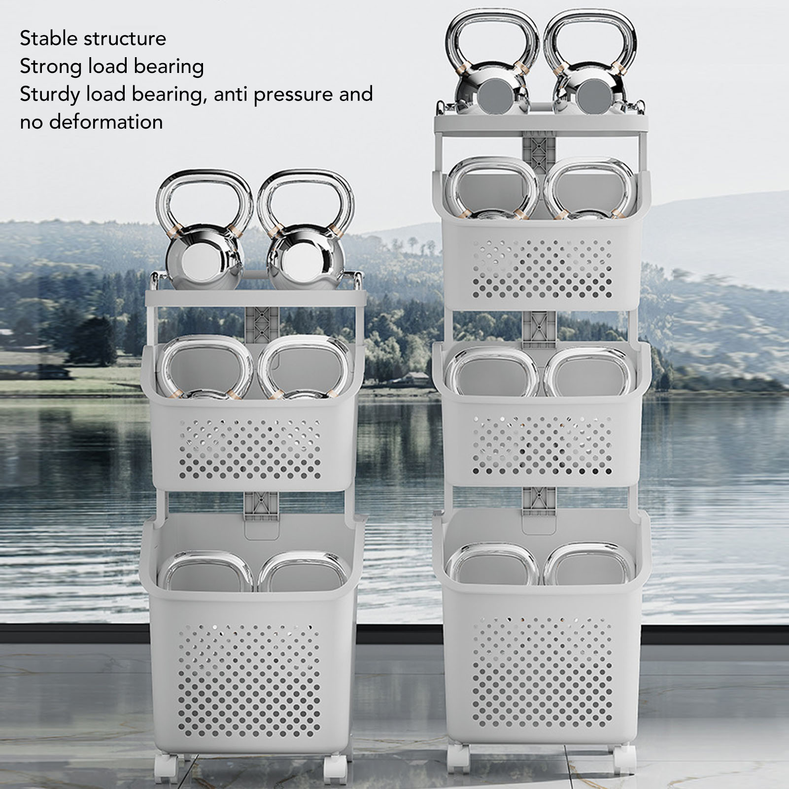 Mobile Laundry Basket Organizer, 4,Wheel Rolling Hamper, Easy,Move ...