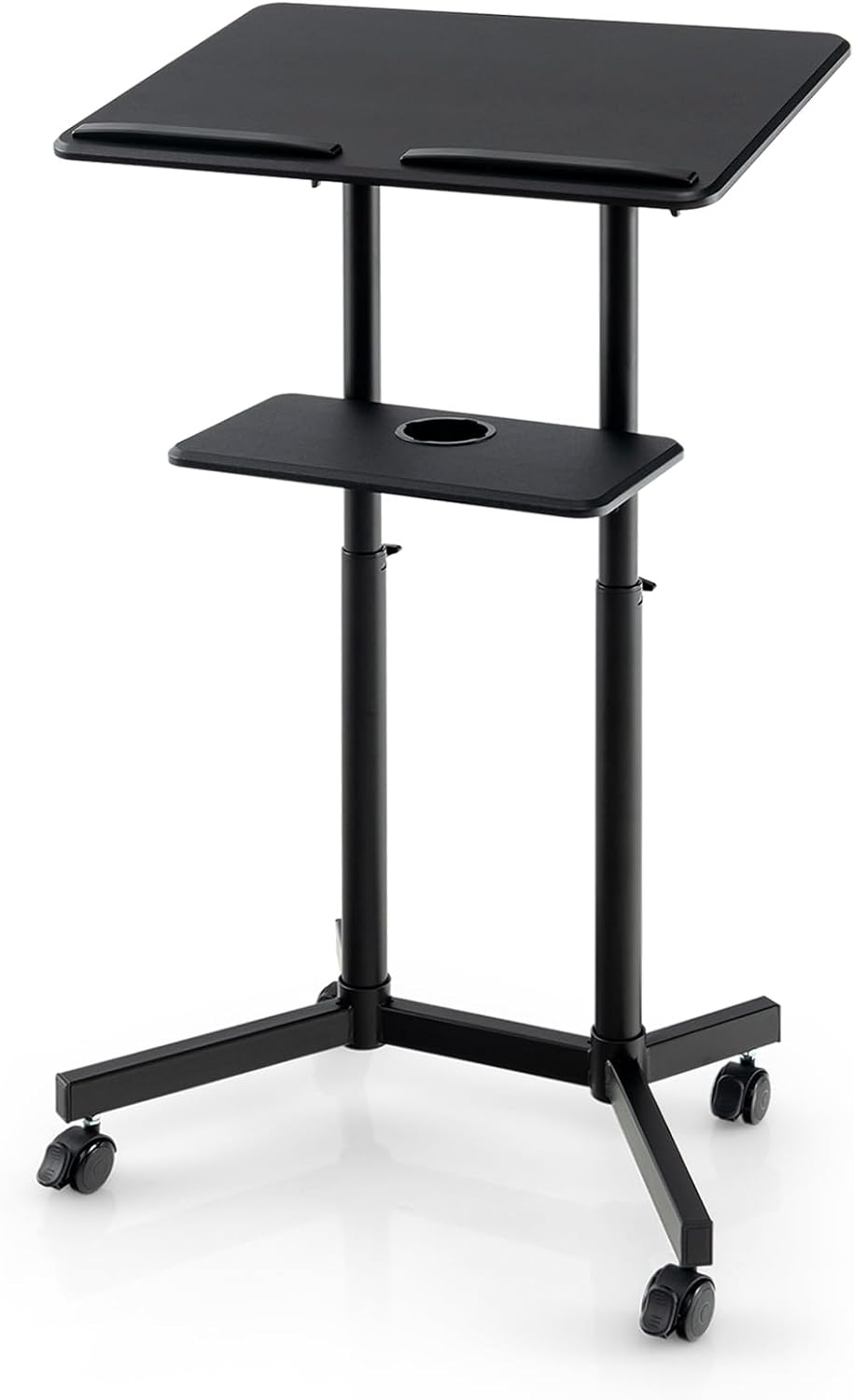 Mobile Lectern Podium Height-adjustable Rolling Laptop Cart with ...