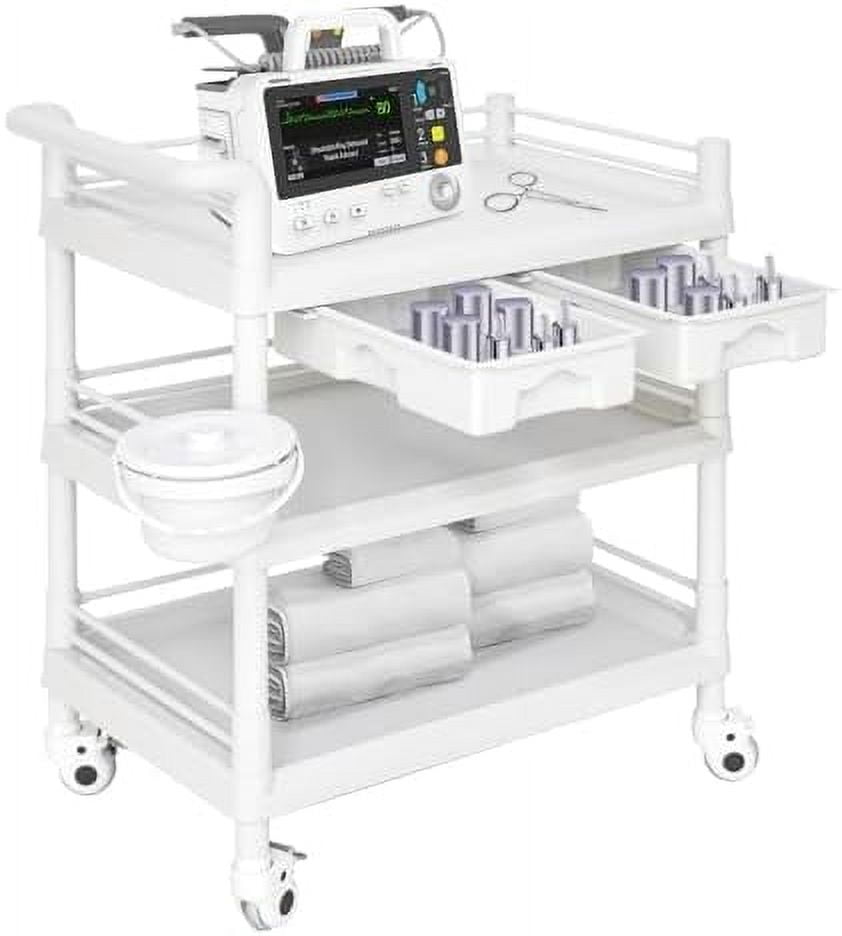 Mobile Medical Cart, 3 Tier Beauty Salon Rolling Cart Ultrasound ...