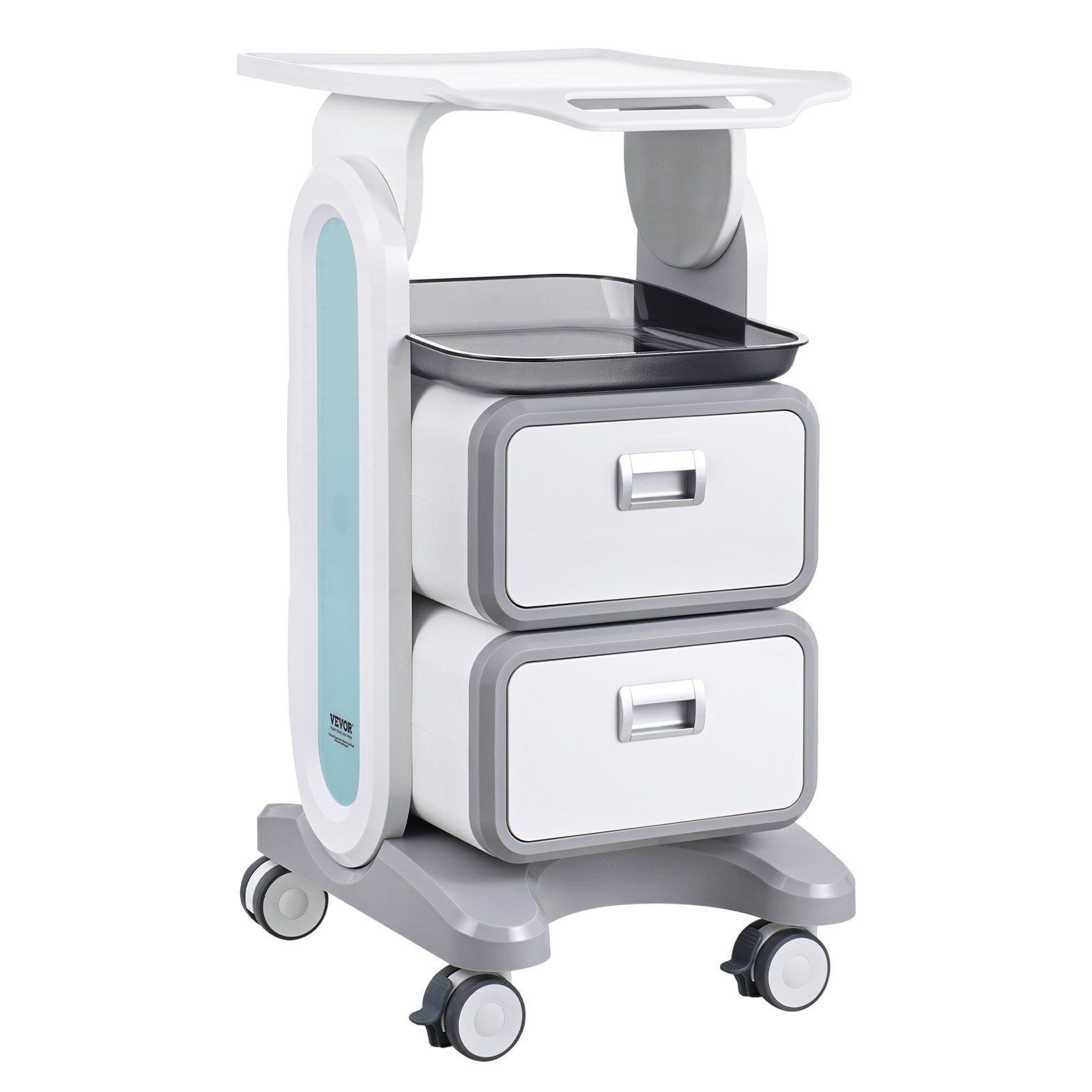Mobile Medical Cart with 2 Drawers, 3-Tier Rolling Utility Cart for ...