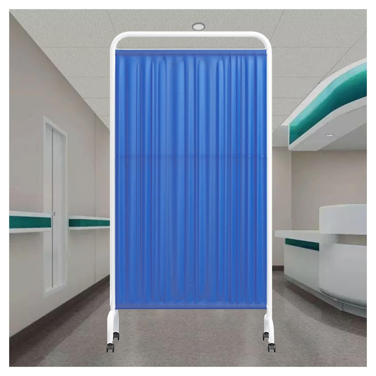 Mobile Medical Privacy Screen,1-5 Panels Folding Rolling Privacy Screen ...
