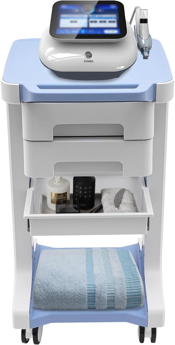 Mobile Medical Trolley Cart with 2 Drawers Tool Tray Universal Wheels ...