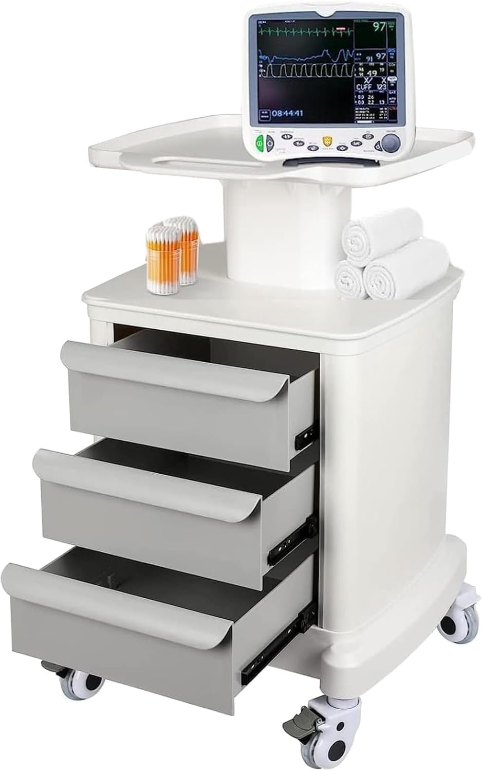 Mobile Medical Trolley Cart with 3 Drawer Esthetician Cart for ...