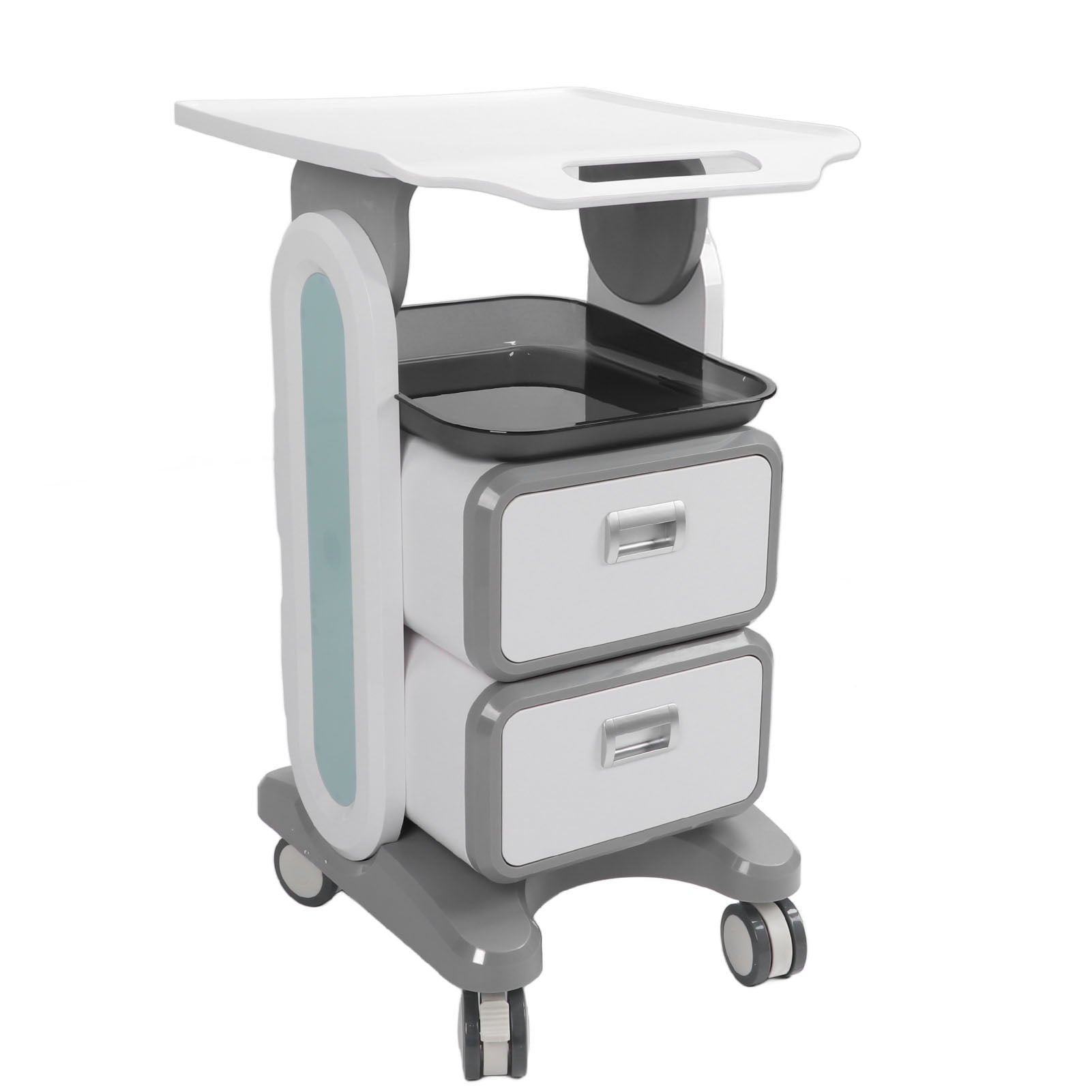 Mobile Medical Trolley Cart Enlarged Tabletop Double Drawer ...