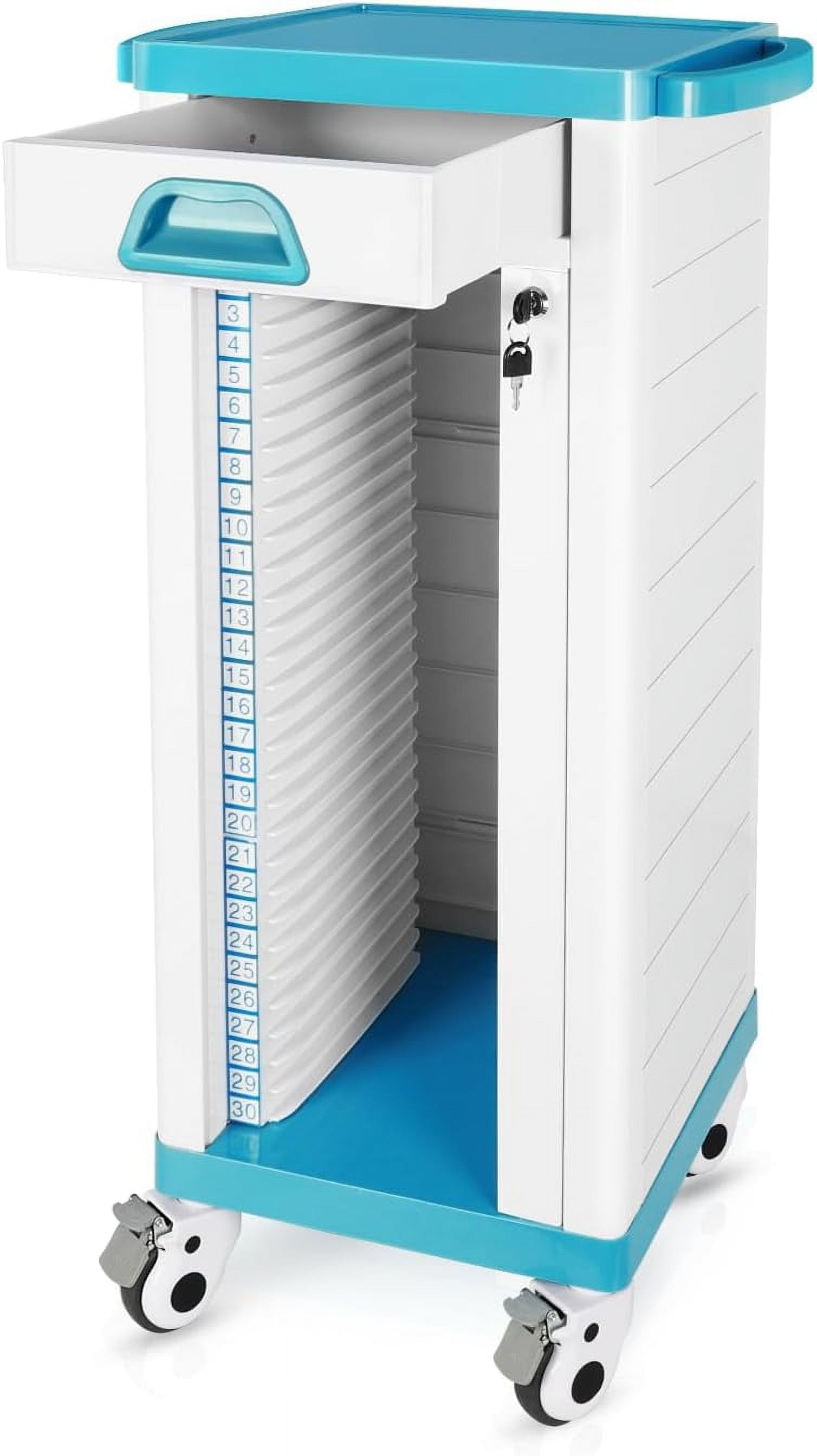Mobile Medical Trolley Cart Mobile Storage Filing Cabinet 30 Tiers ...