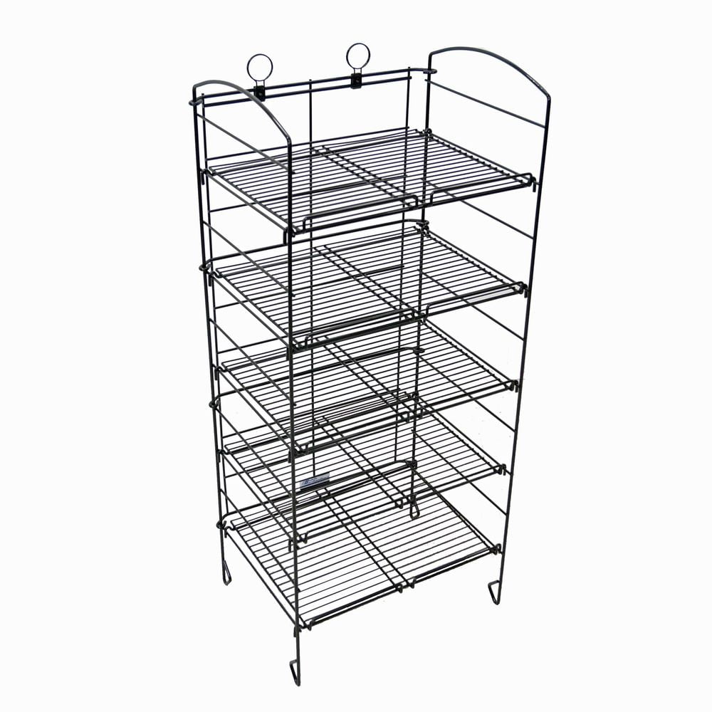 Mobile Merchandisers Black 5 Shelf Economic Fold Up Wire Display, 20 x ...