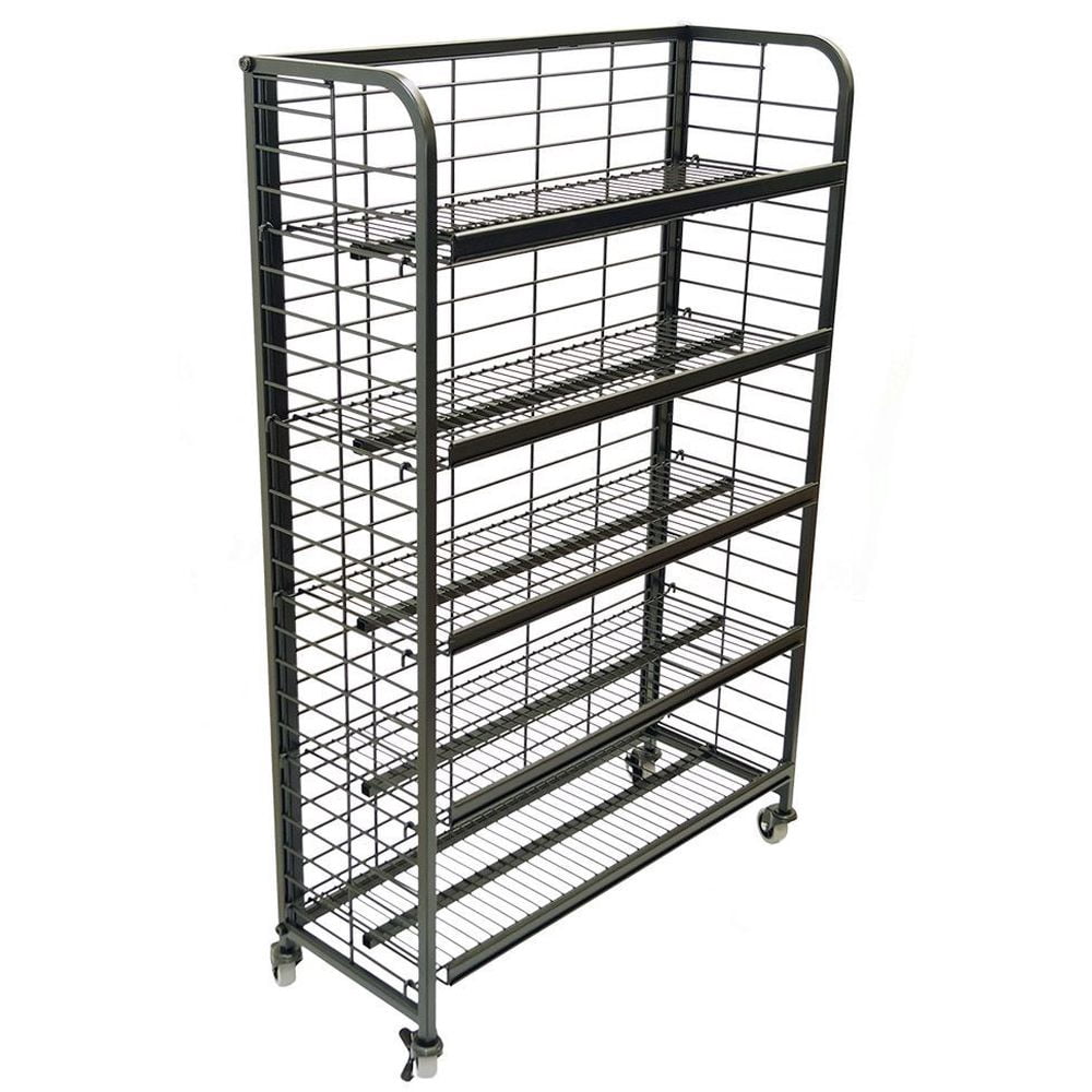 Mobile Merchandisers End Frame Only with 5 Adjustable Shelves, 35 x 55 ...