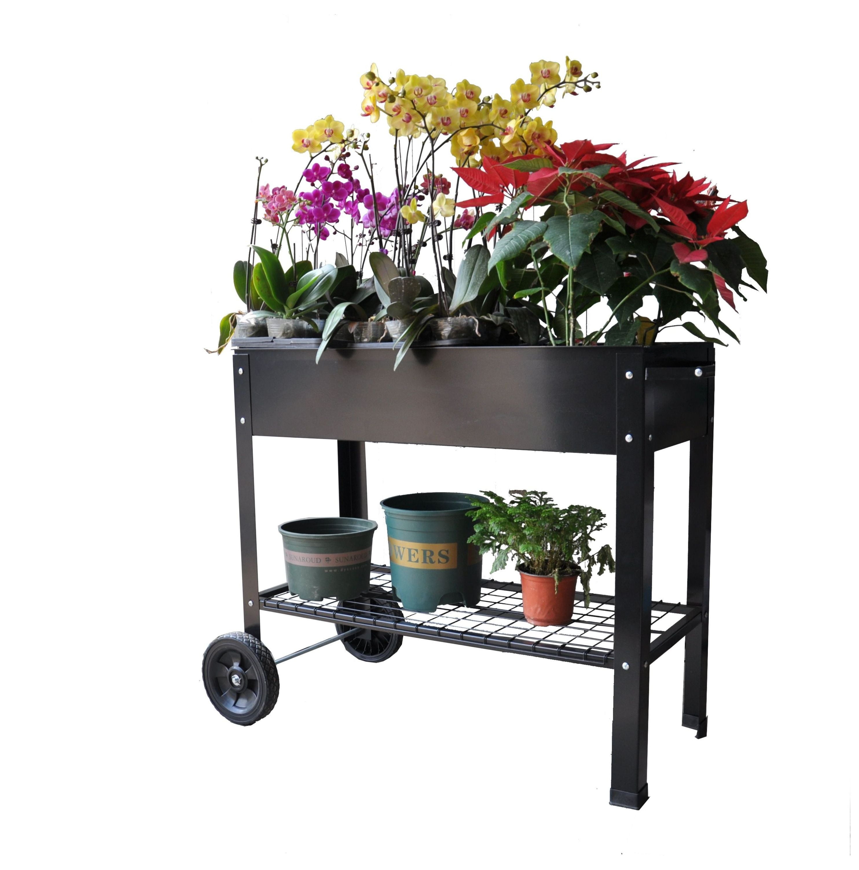 Mobile Metal Raised Garden Bed Cart with Legs, Elevated Tall Planter ...