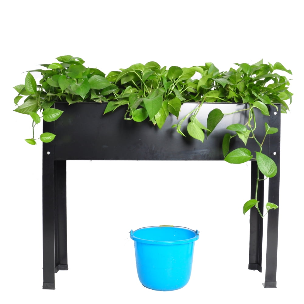 Mobile Metal Raised Garden Bed Cart with Legs, Tall Stand Flower Pots ...