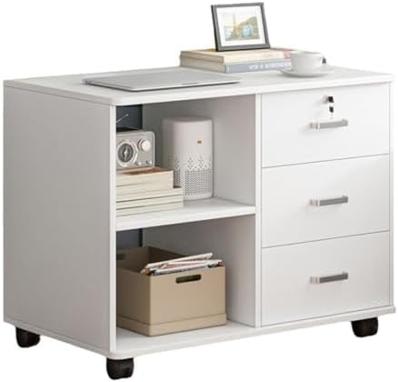 Mobile Office File Cabinets 3 Drawer Wood Storage Cabinet Office ...