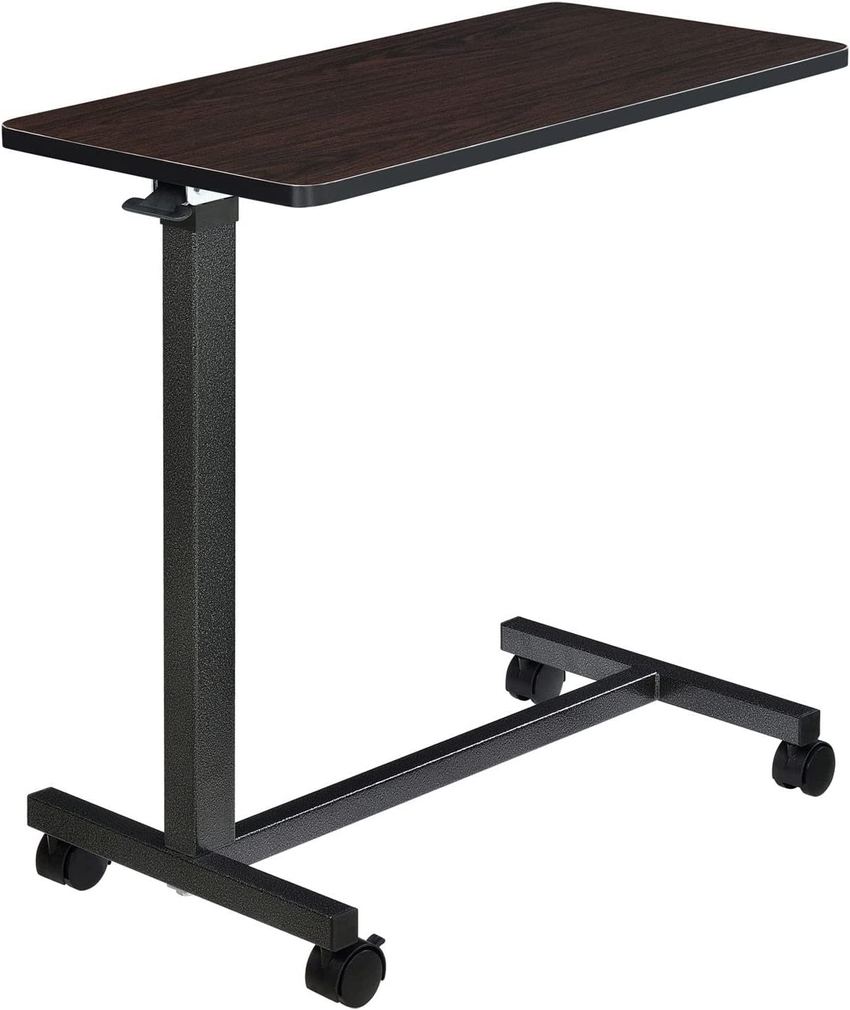 Mobile Overbed Table with H-Base, Walnut Laminate Tabletop - Walmart.com