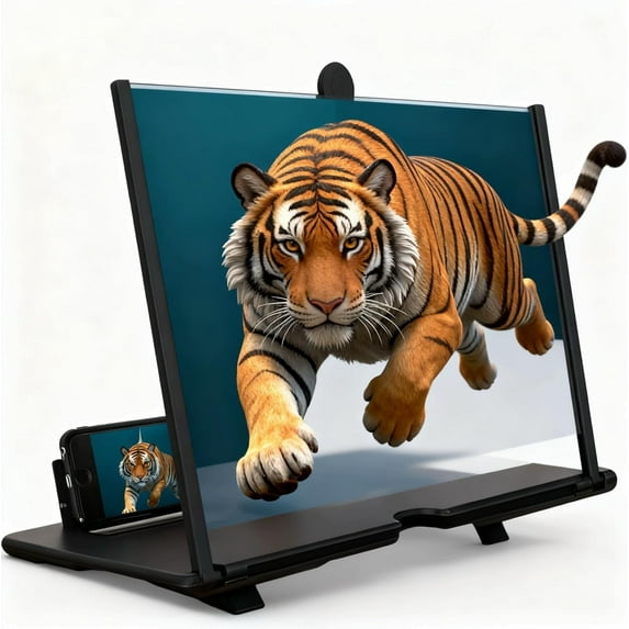 Mobile Phone Magnifier Projector Screen, 10/12 Inch Foldable 3D HD ...