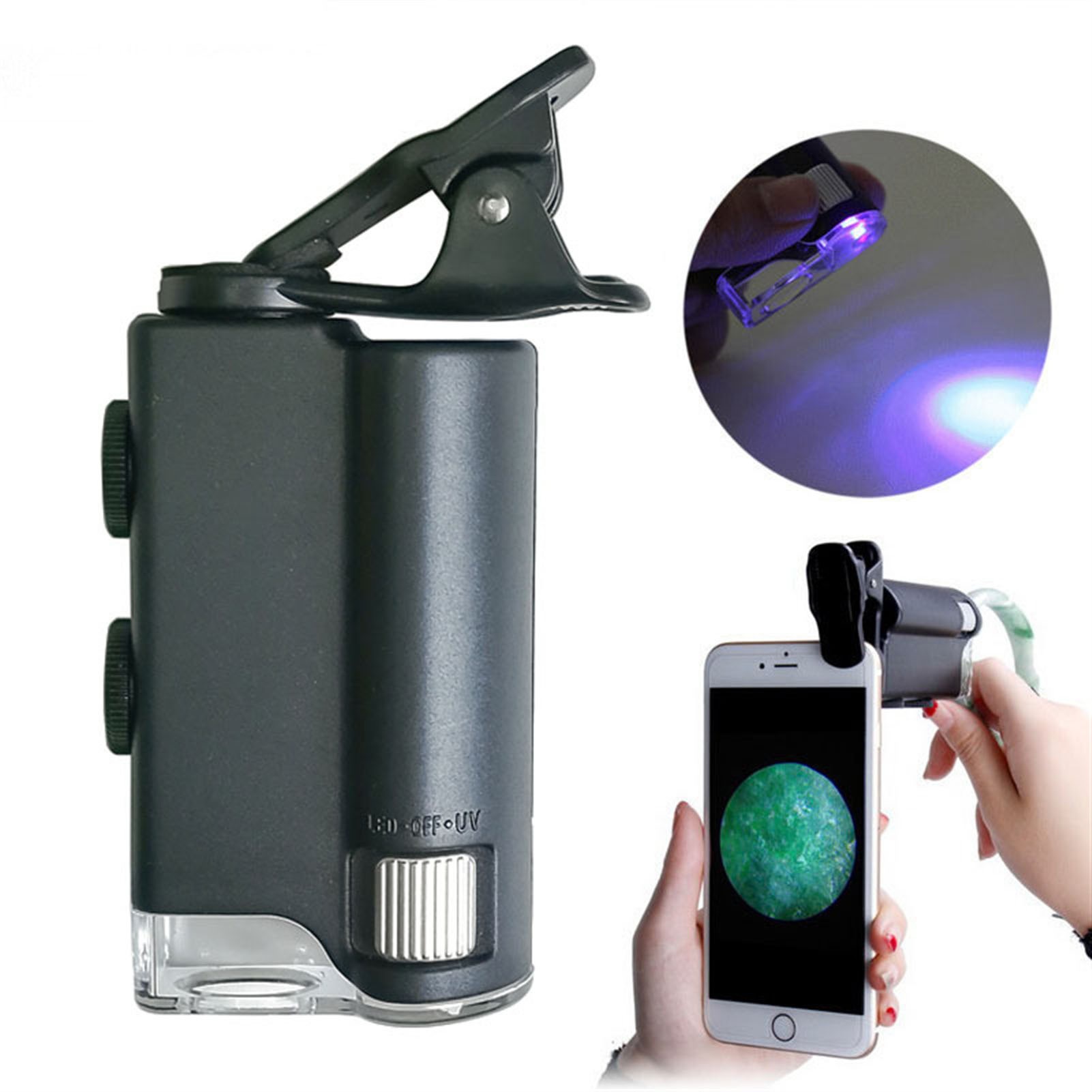 Mobile Phone Microscope,60X/100X with Cell Phone Clip Pocket Magnifying ...