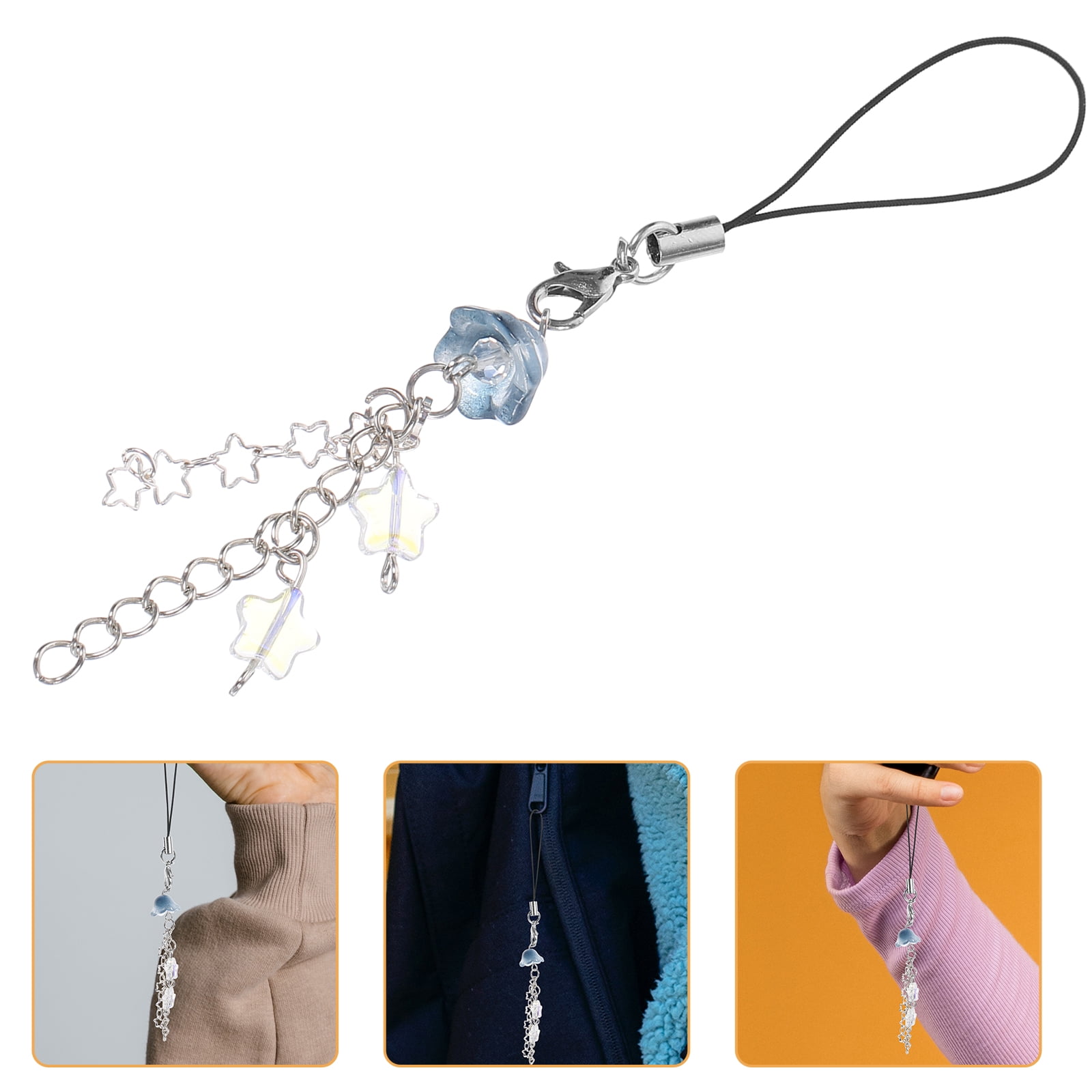 Mobile Phone Straps Pouch Wallet with Cute Charms Beaded Phones Miss ...